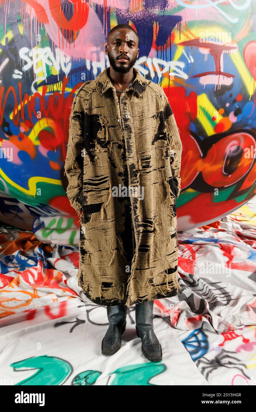 Milan, Italien. 26th Feb, 2025. Daliwonga attends DIESEL Autumn-Winter ...