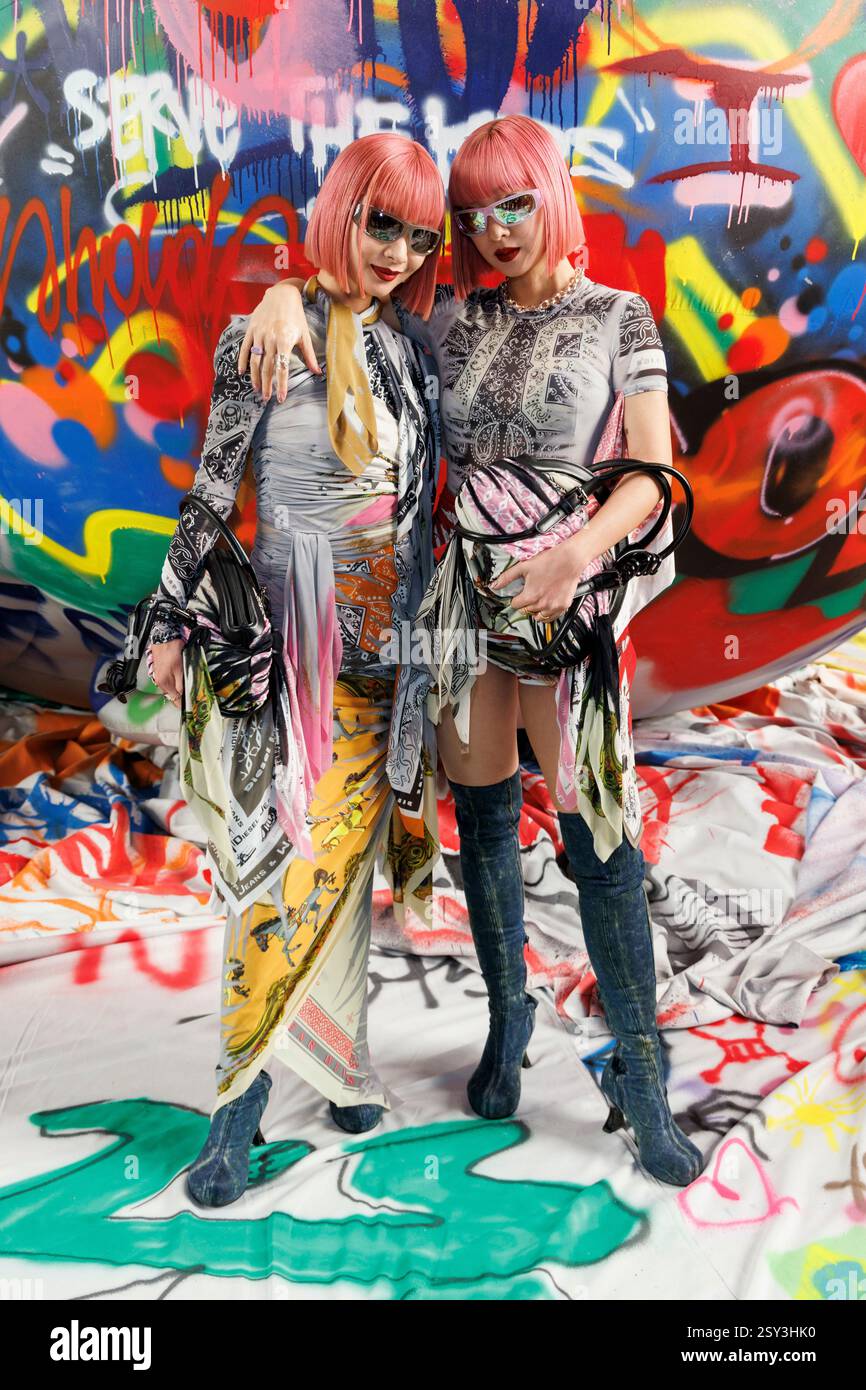 Milan, Italien. 26th Feb, 2025. Amiaya attend DIESEL Autumn-Winter 2025 runway during Milan ...