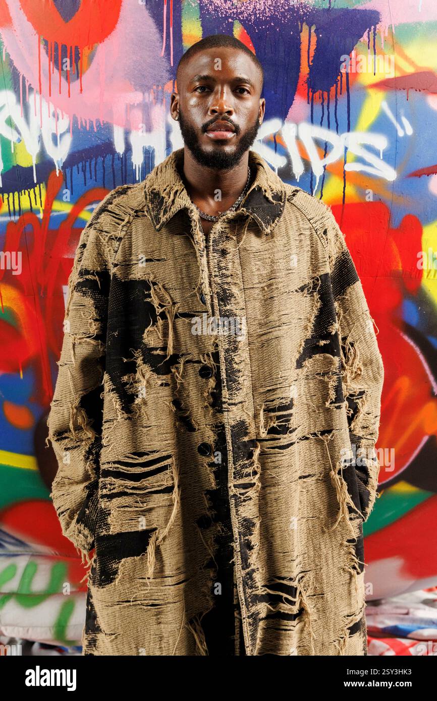 Milan, Italien. 26th Feb, 2025. Daliwonga attends DIESEL Autumn-Winter ...