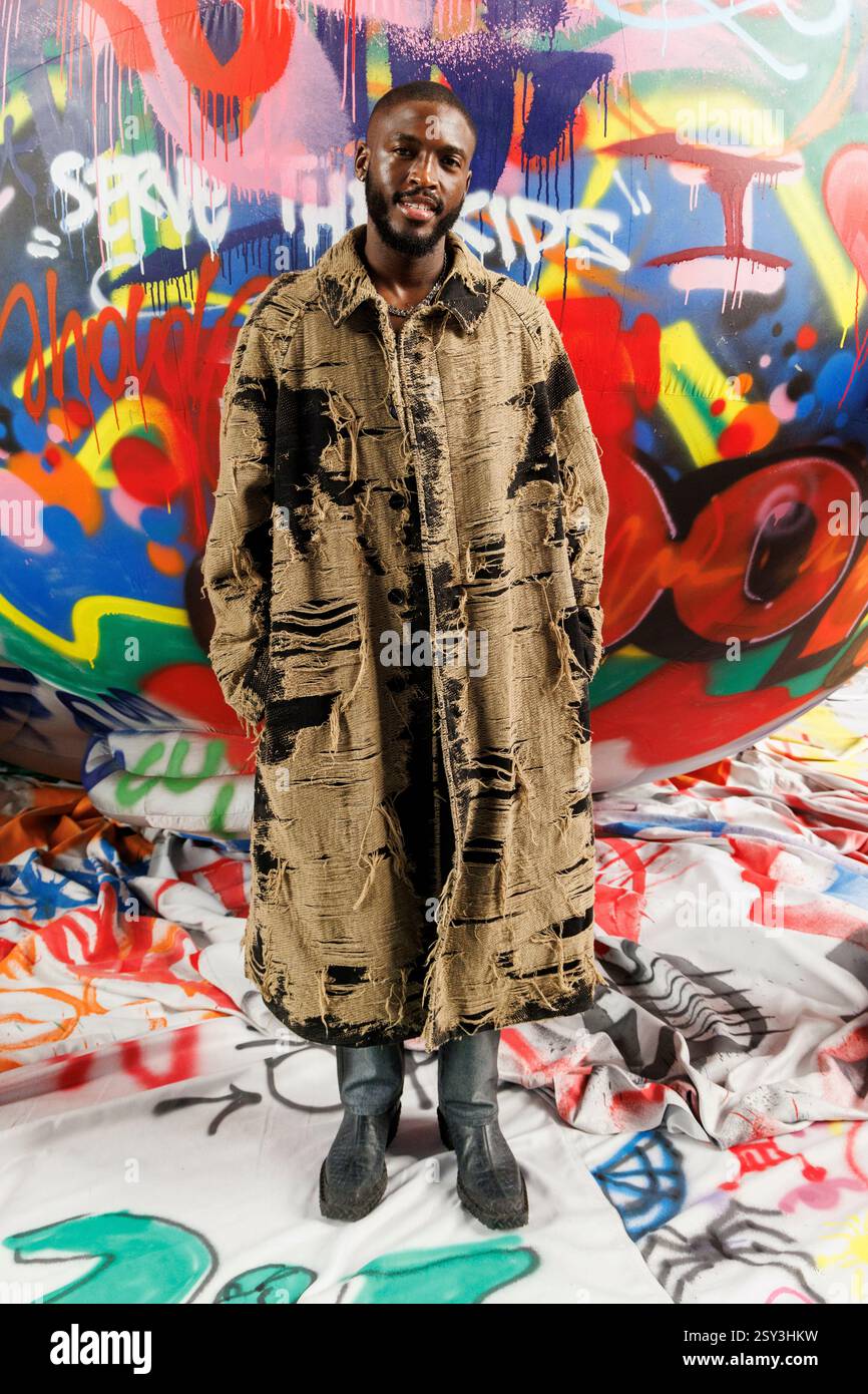 Milan, Italien. 26th Feb, 2025. Daliwonga attends DIESEL Autumn-Winter ...