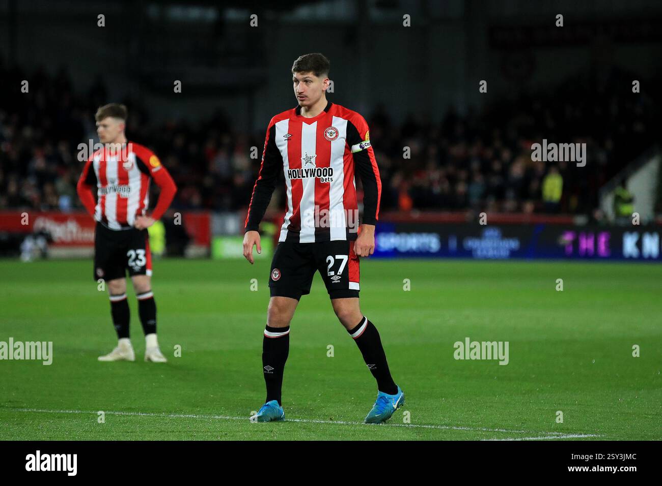 Midfielder: Vitaly Janelt (27) of Brentford seen during the Premier ...