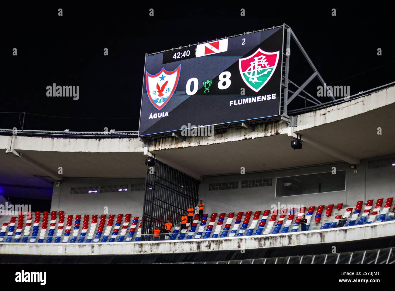Belem, Brazil. 26th Feb, 2025. Final score at Mangueirao, Fluminense ...