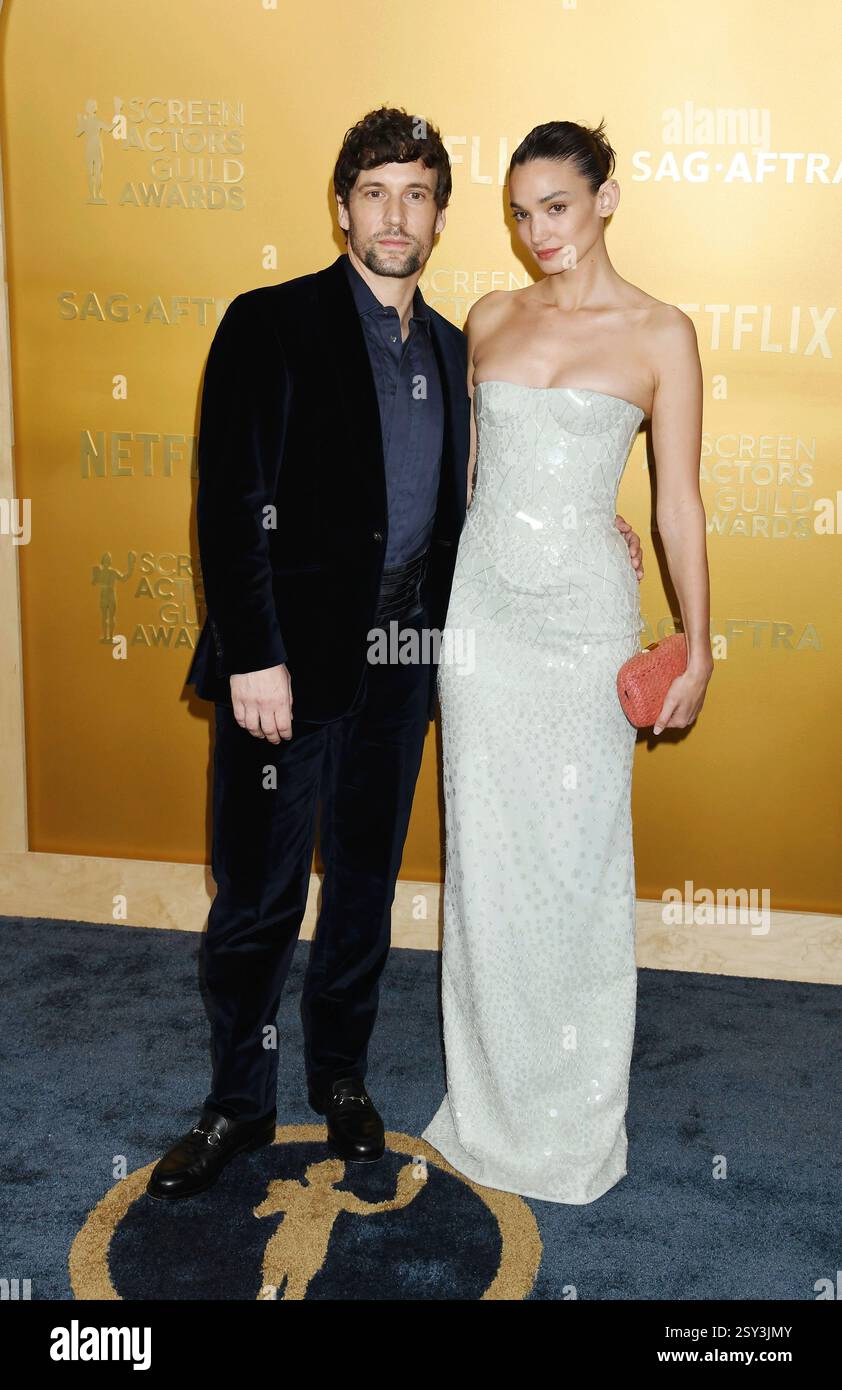 LOS ANGELES, CALIFORNIA - FEBRUARY 23: (L-R) Nick Blood and Emory Ault ...