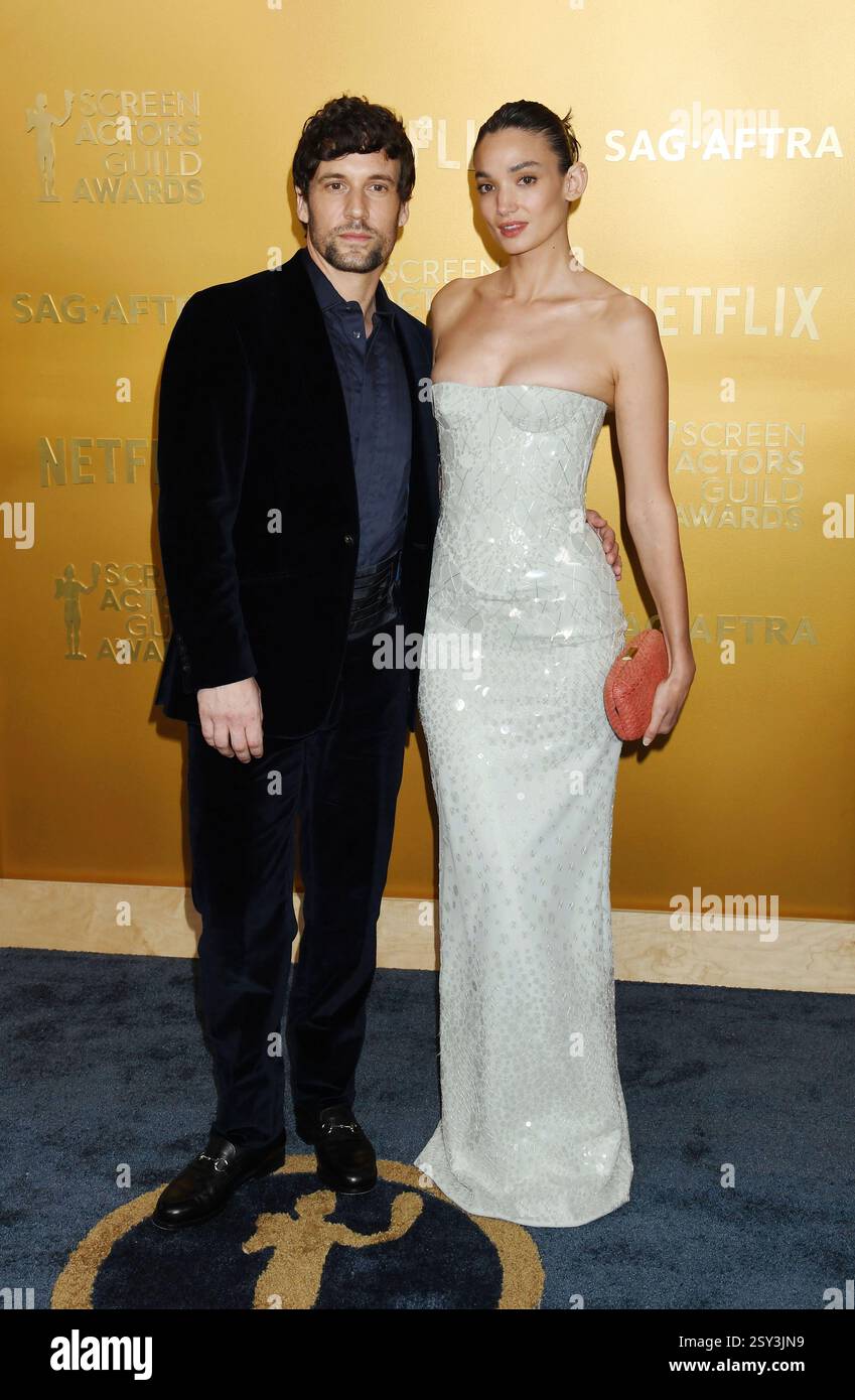 LOS ANGELES, CALIFORNIA - FEBRUARY 23: (L-R) Nick Blood and Emory Ault ...