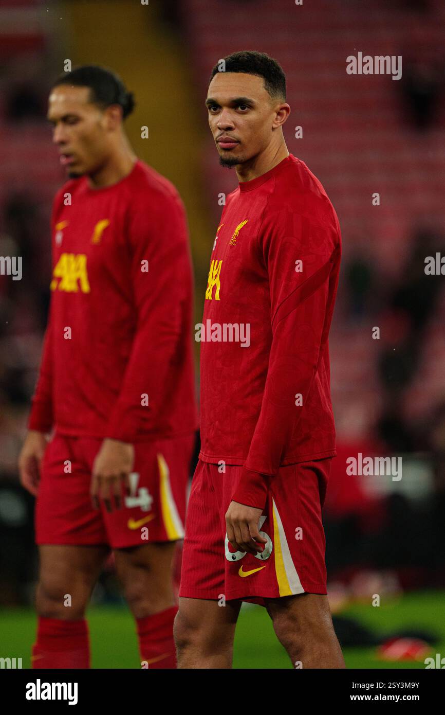 Liverpool's Trent Alexander-Arnold and Virgil van Dijk during the ...