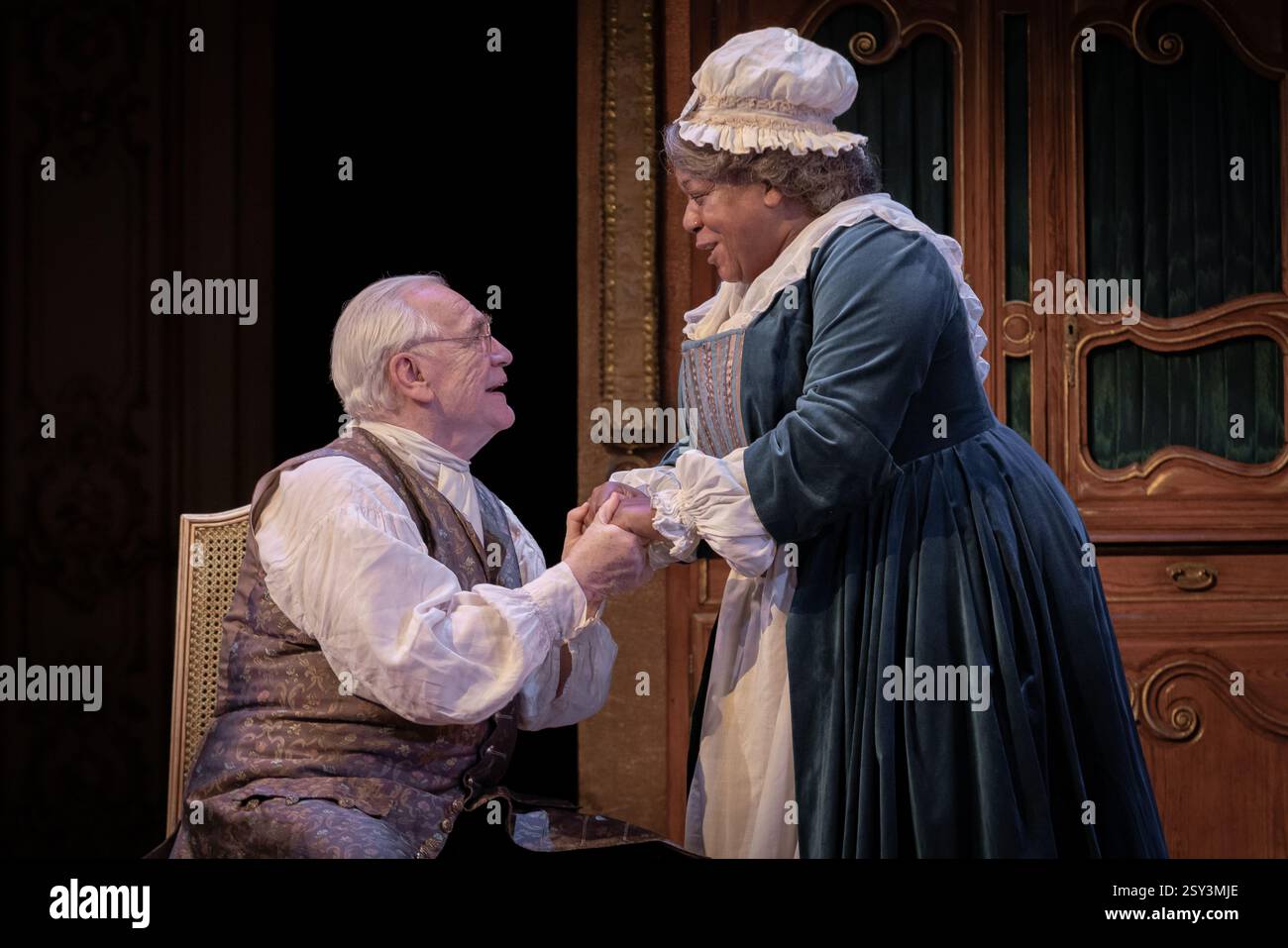 Brian Cox as Bach with Juliet Garricks as Emilia. ‘The Score’ play by ...