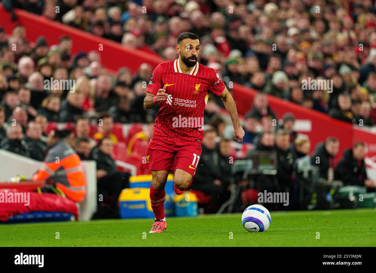 Liverpool's Mohamed Salah in action during the Premier League match ...