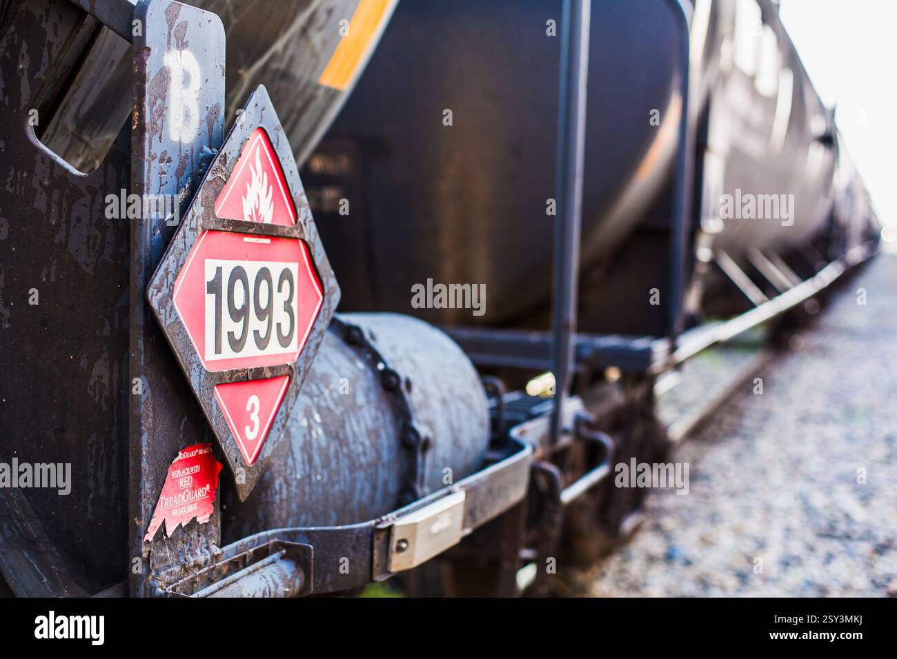 Red diamond with the number 1993 on it. The diamond is on a train. The ...