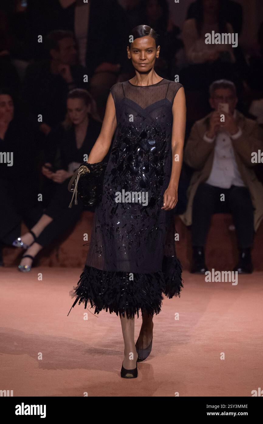 Model Liya Kebede walks on the runway during the Fendi Ready to Wear ...