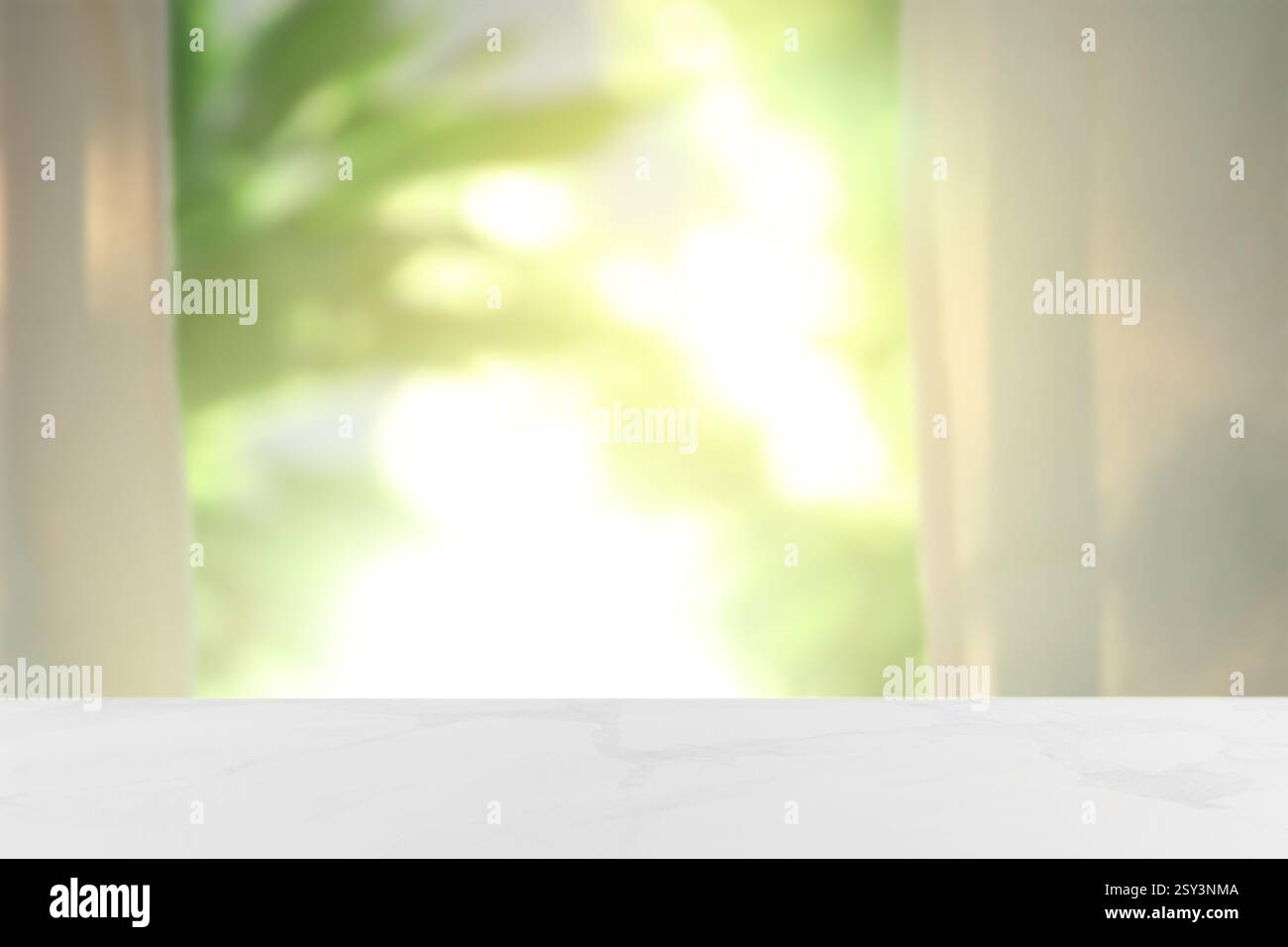 Empty white marble table in room. Space for design Stock Photo - Alamy