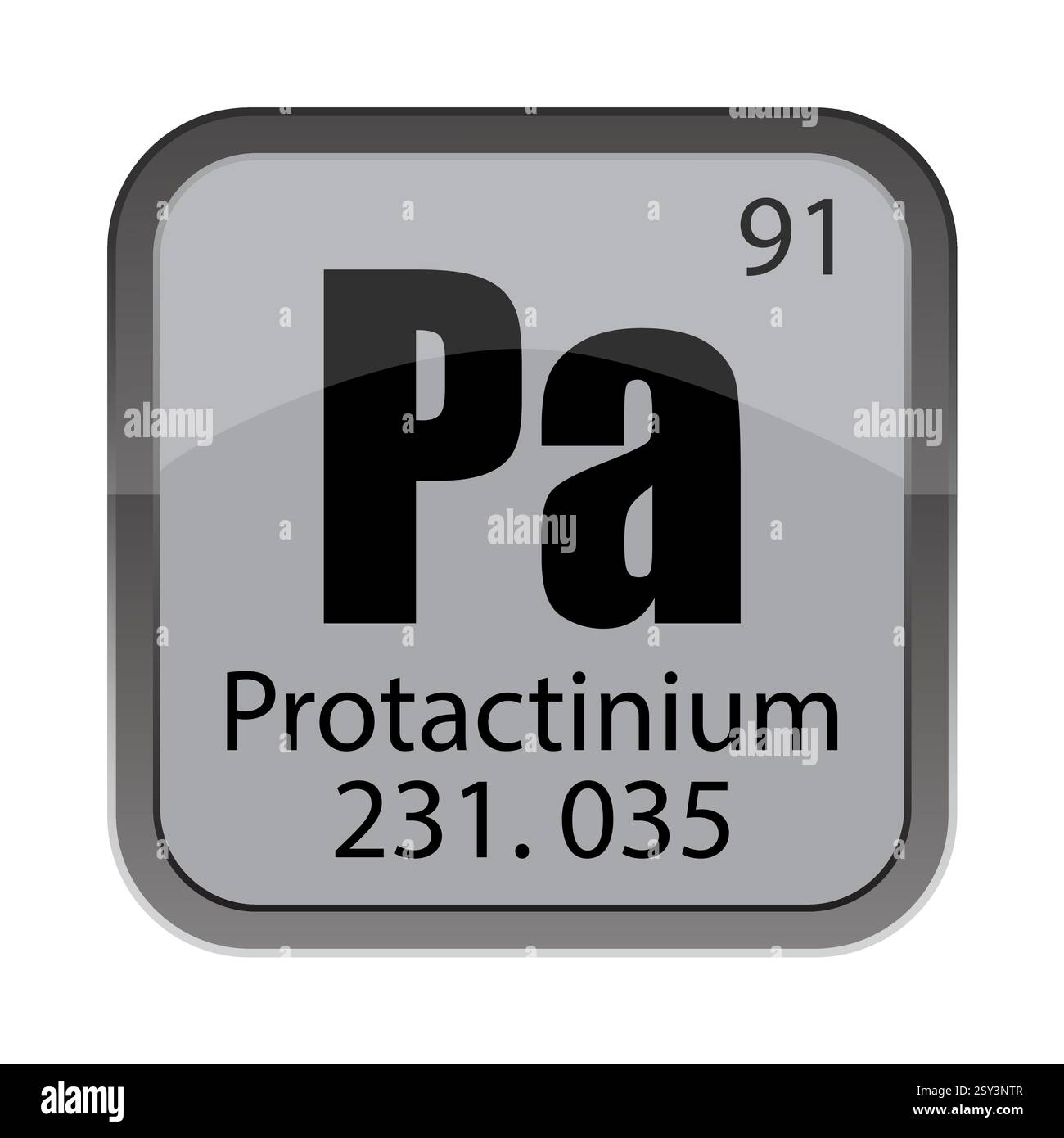 Pa Protactinium 231.035. Number 91 detail. Gray chemical tile. Vector periodic icon Stock Vector ...