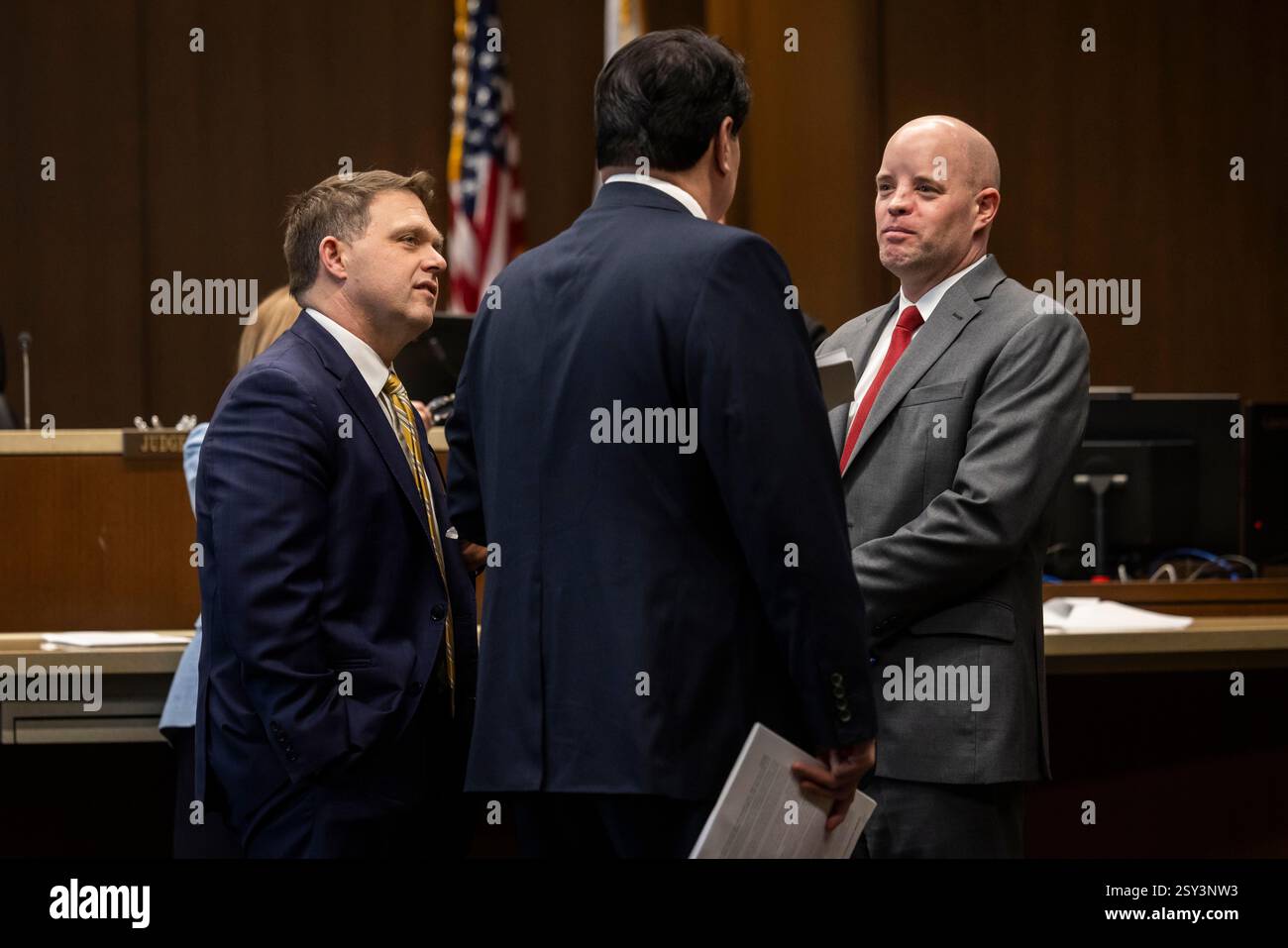 From left, Lake County State's Attorney Eric Rinehart, public defender ...