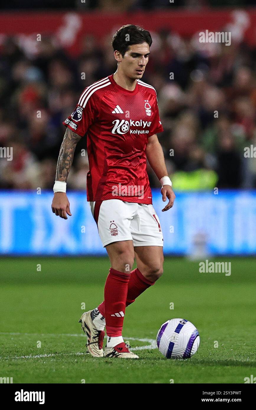 Nottingham, UK. 26th Feb, 2025. Nicol‡s Dom'nguez of Nottingham Forest during the Nottingham ...