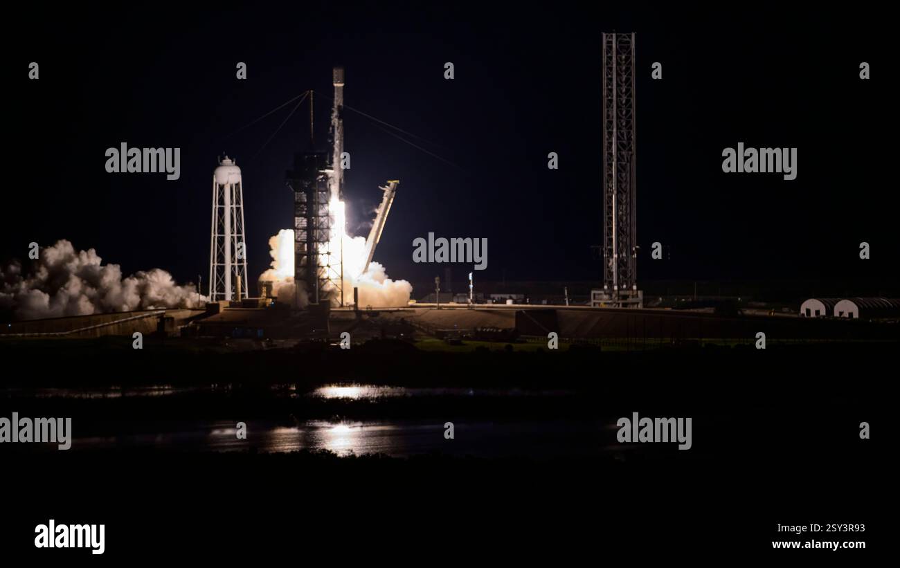 February 26, 2025, Merritt Island, Florida, USA: A SpaceX Falcon 9 ...