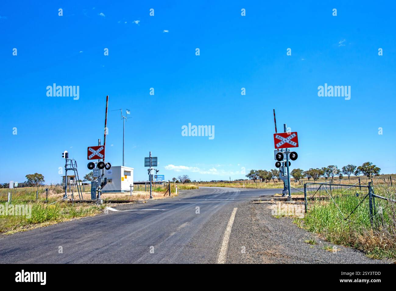 Rural Railway Crossing with boom gates.Tamworth NSW Australia Stock ...