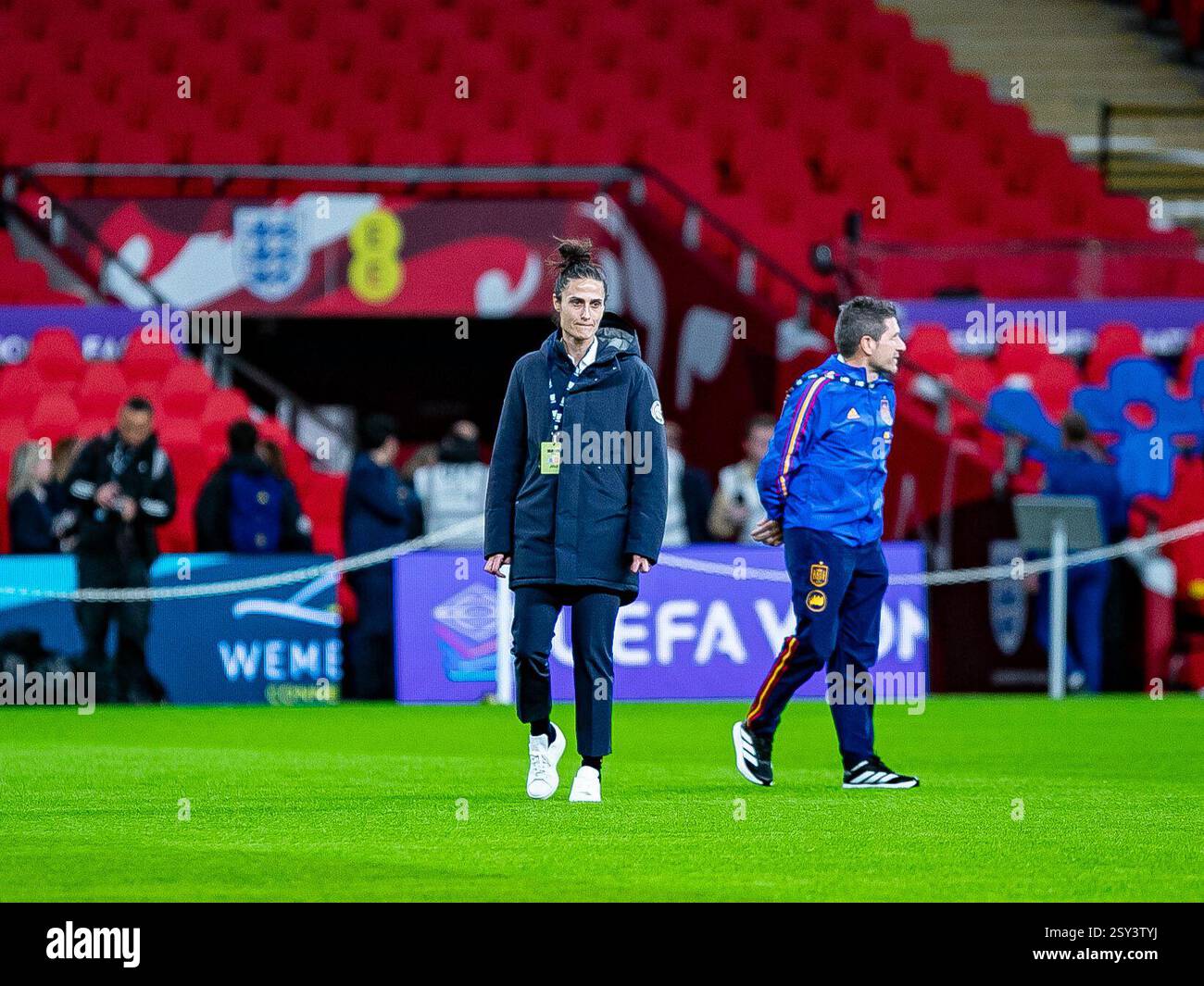 Wembley Stadium, UK. 26th Feb, 2025. Head coach of Spain Montserrat ...