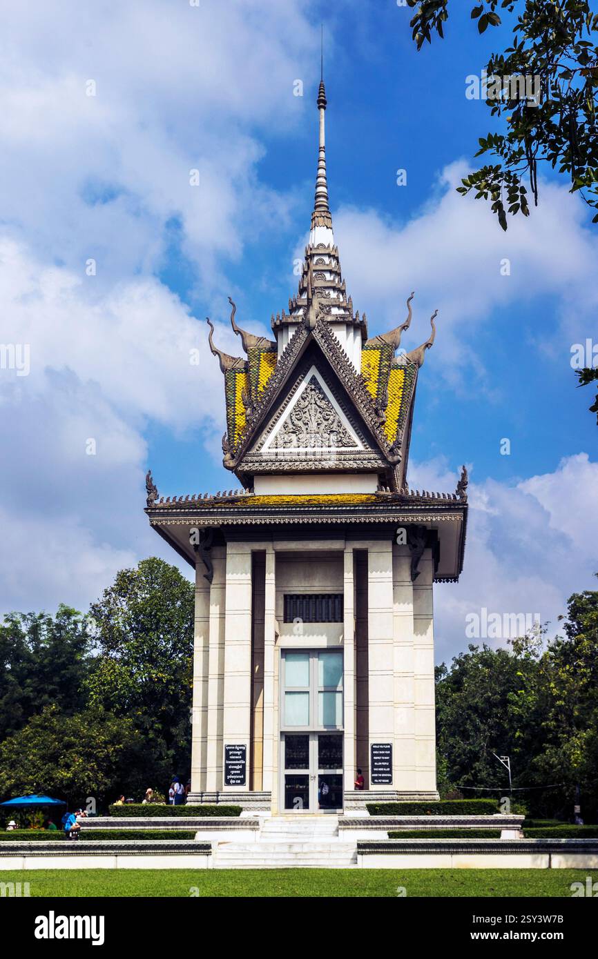 The iconic Stupa adorned with relics at Choeung Ek Genocide Center ...
