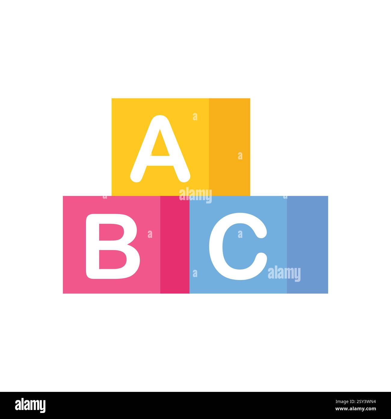 Colorful alphabet blocks child toy icon. Vector illustration Stock ...