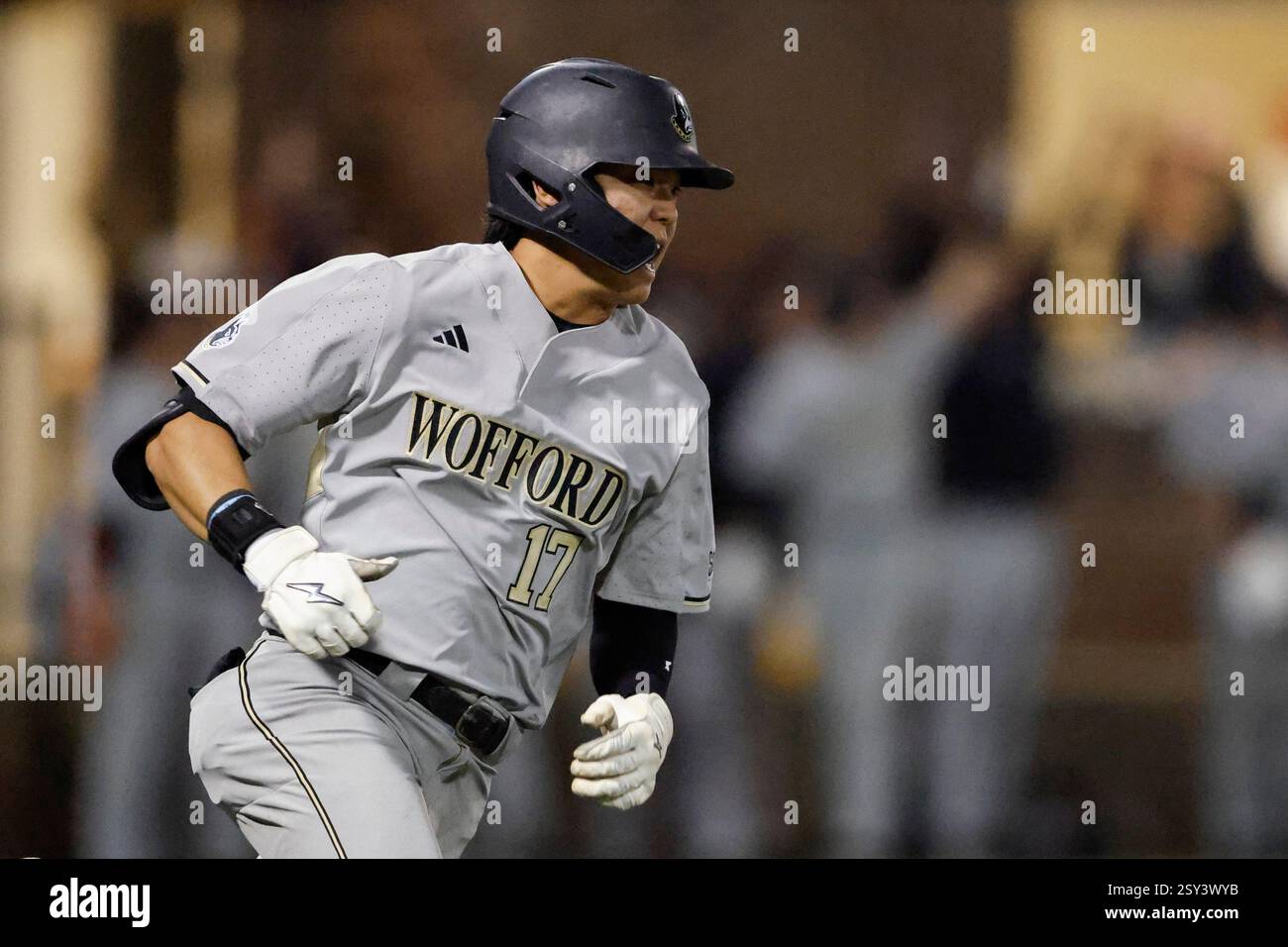 Wofford's Tyler Bak runs the bases after hitting a home run during an ...