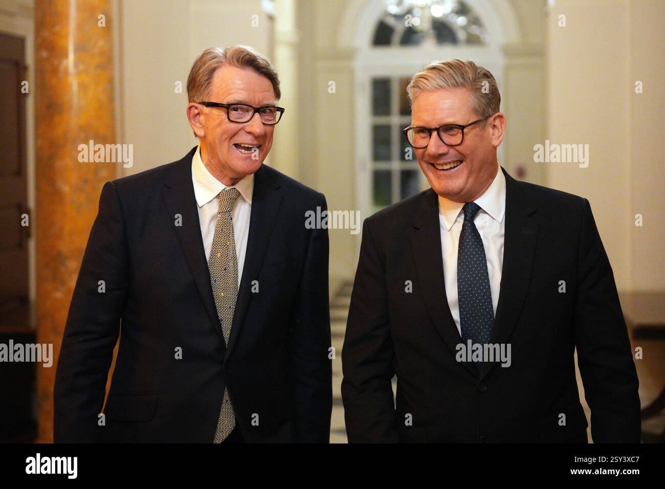 Prime Minister Sir Keir Starmer (R) and British ambassador to the ...
