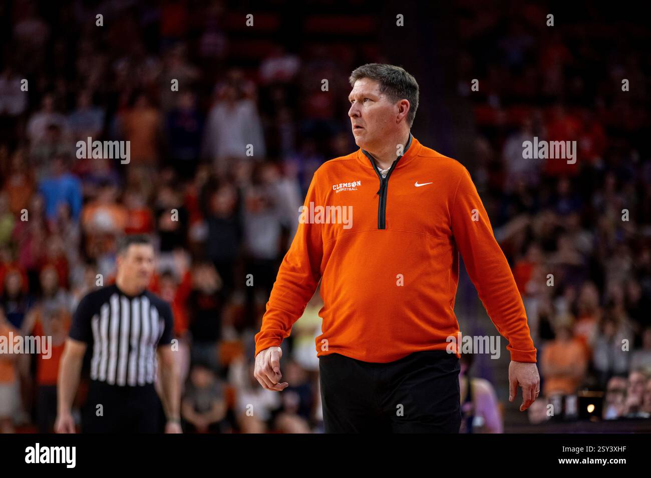 Clemson head coach Brad Brownell watches his team against Notre Dame ...