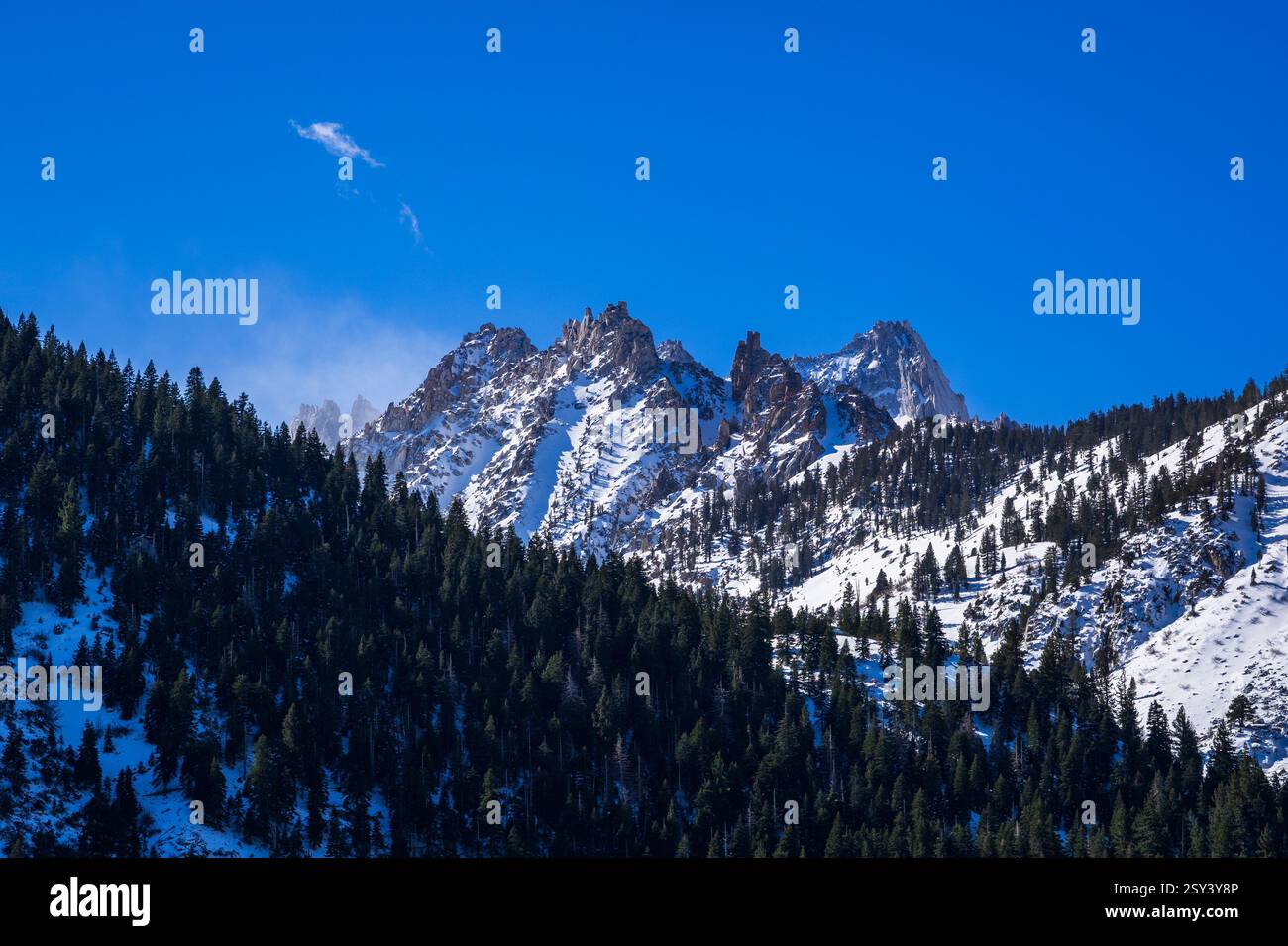 Matterhorn Peak and Sawtooth Ridge in winter, Hoover Wilderness, Sierra ...