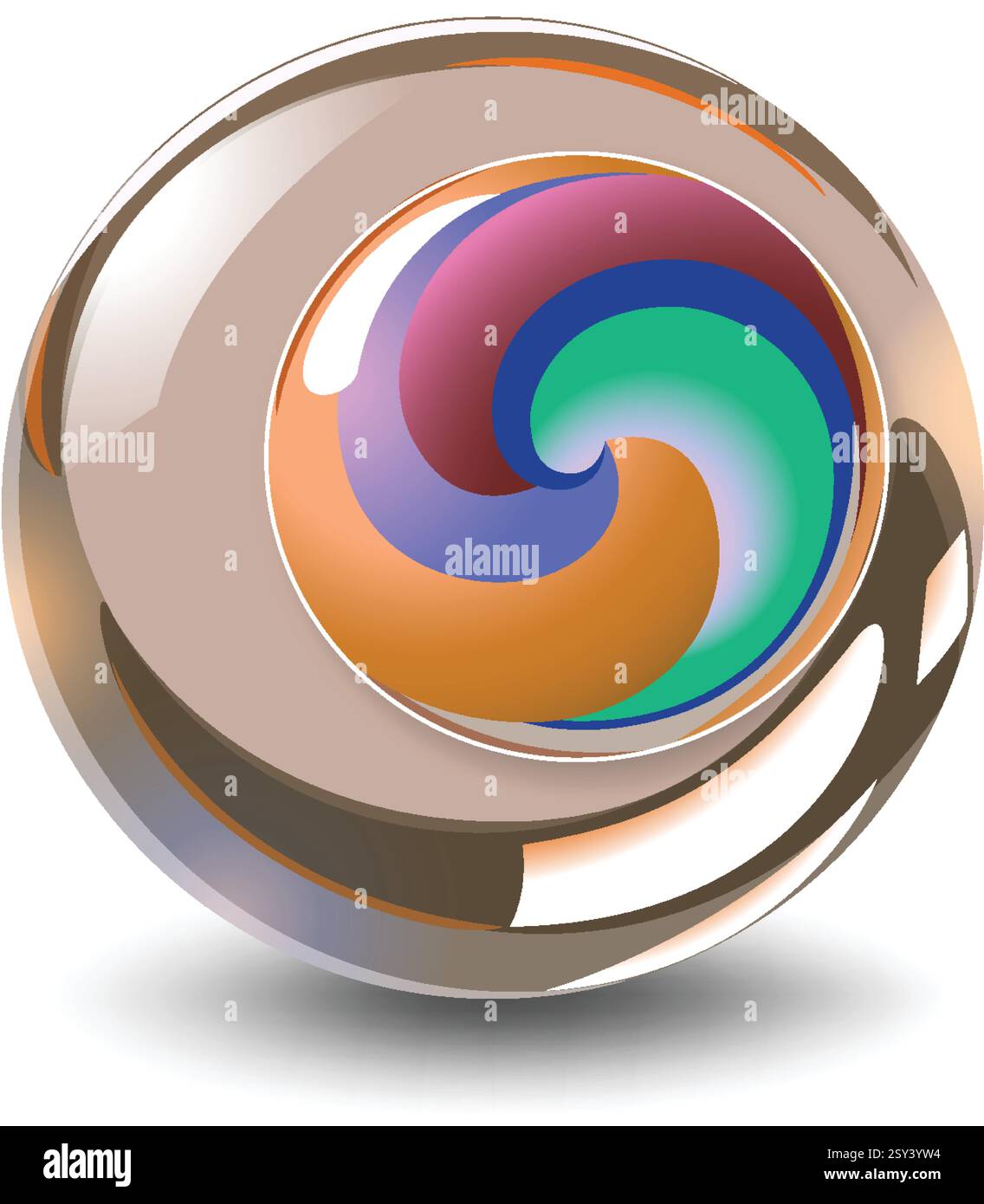 A vibrant swirl encased in a glossy sphere Stock Vector Image & Art - Alamy