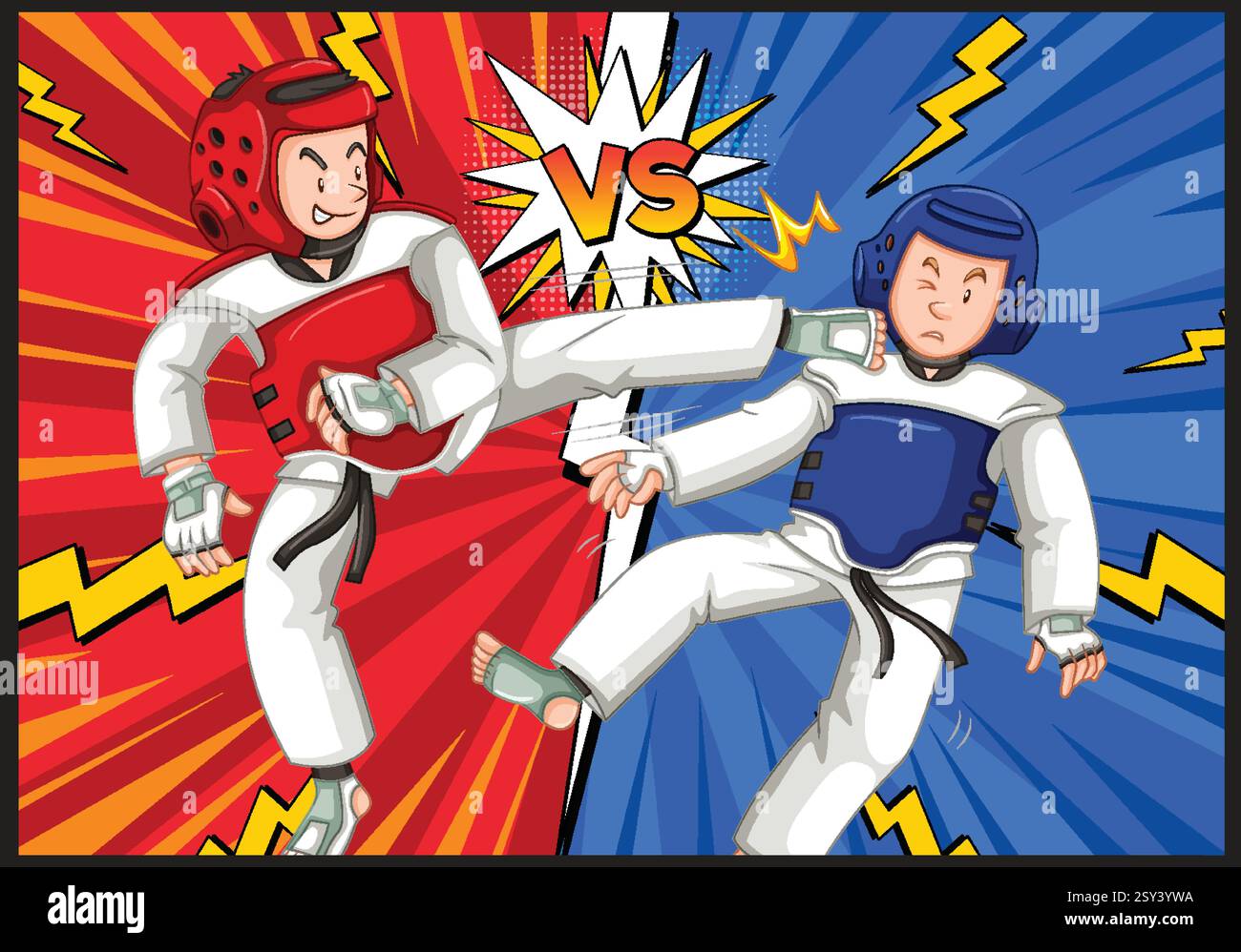 Two fighters engage in a competitive match Stock Vector Image & Art - Alamy