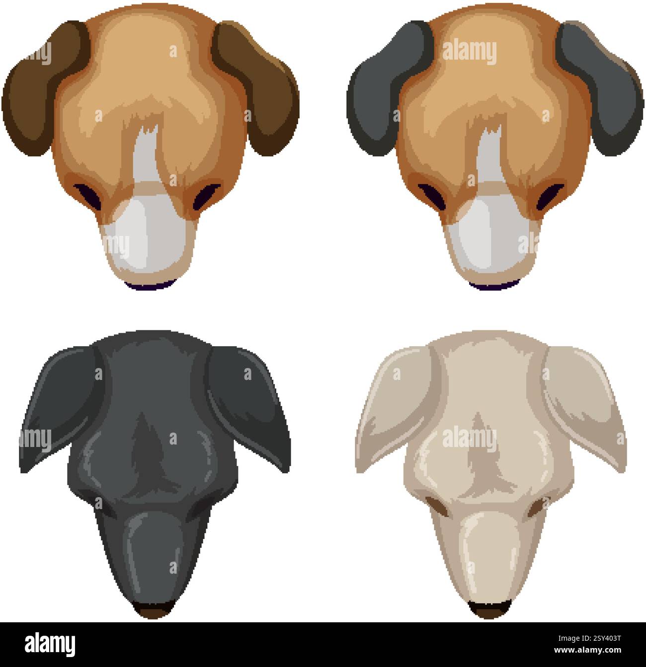 Illustration of four dogs viewed from above Stock Vector Image & Art ...