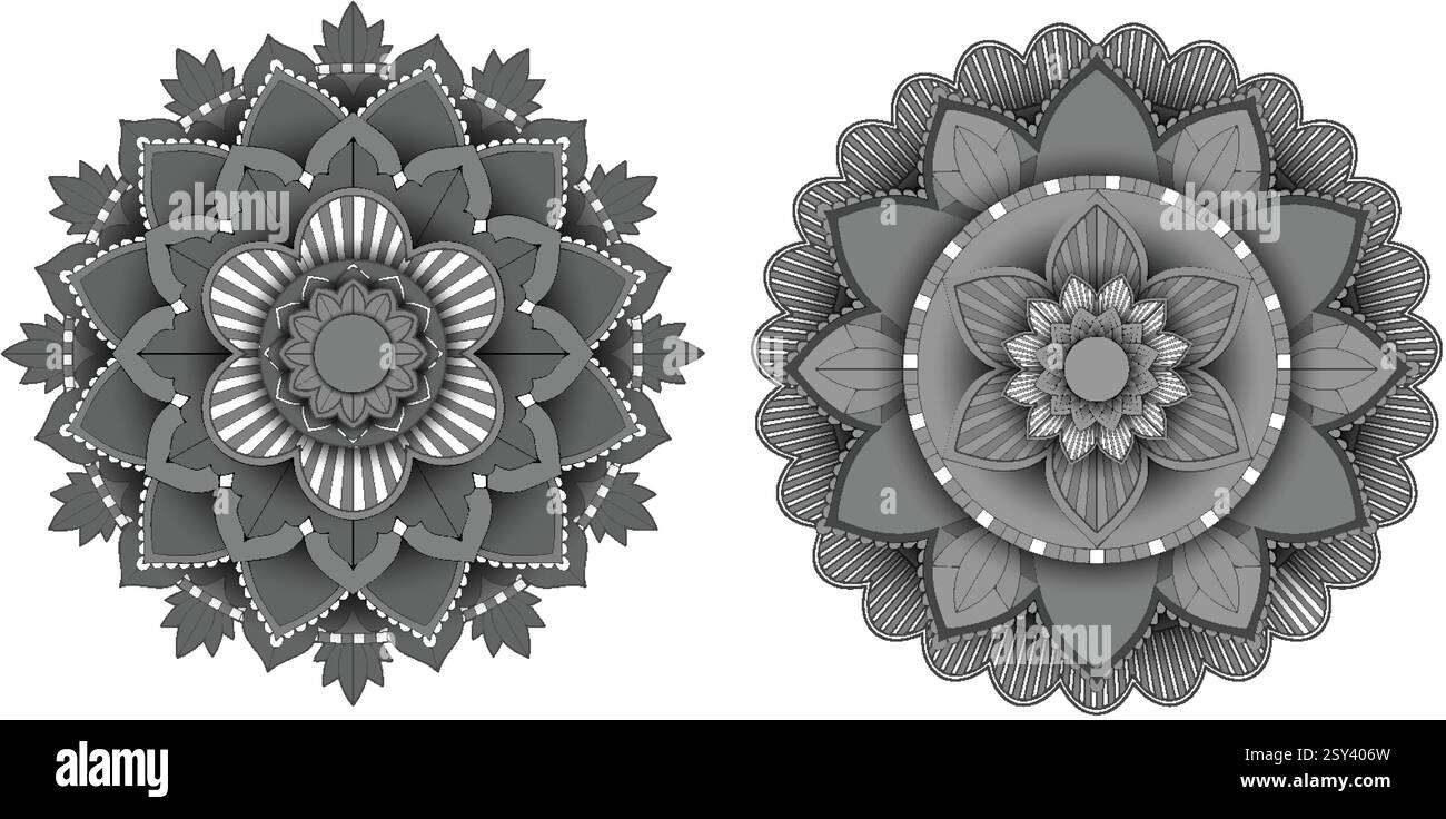 Detailed geometric designs with floral motifs Stock Vector Image & Art ...