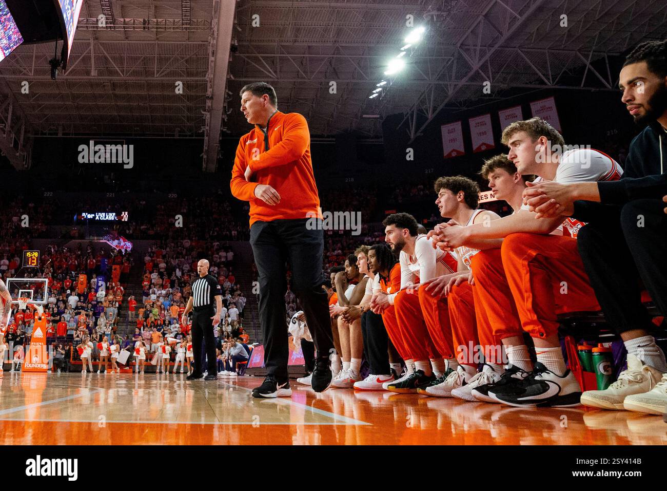Clemson head coach Brad Brownell watches his team against Notre Dame ...