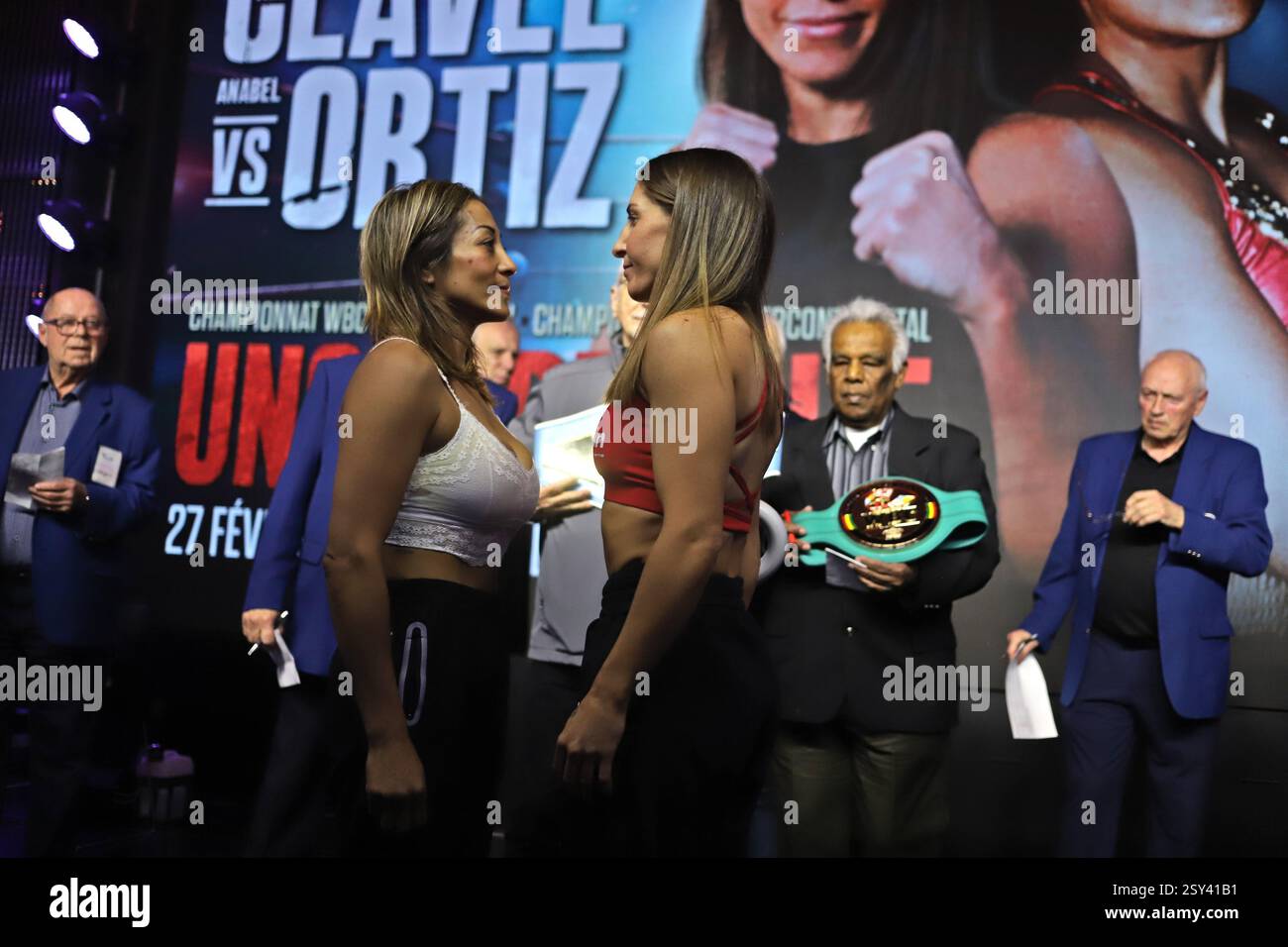 Montreal, Canada. 26th Feb, 2025. The weigh-in ceremony between ...