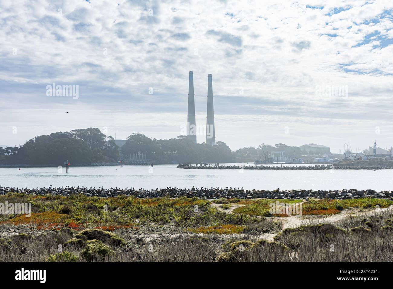 Moss Landing Power Plant, owned by Vistra Energy, site of a lithium-ion ...