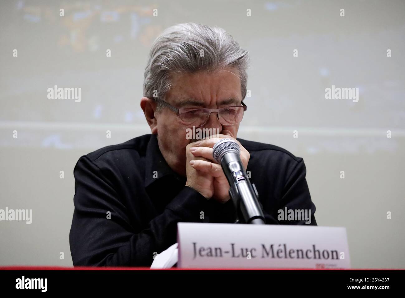 French politician Jean-Luc Melenchon presents his book: Now the People ...