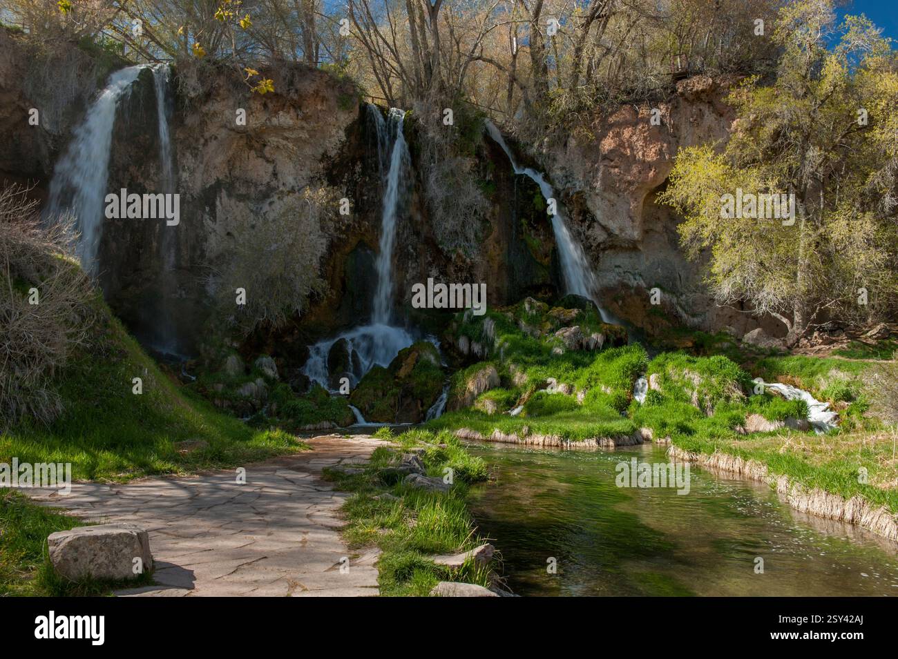 Rifle Falls, at the state park of the same name, near Rifle, Colorado ...