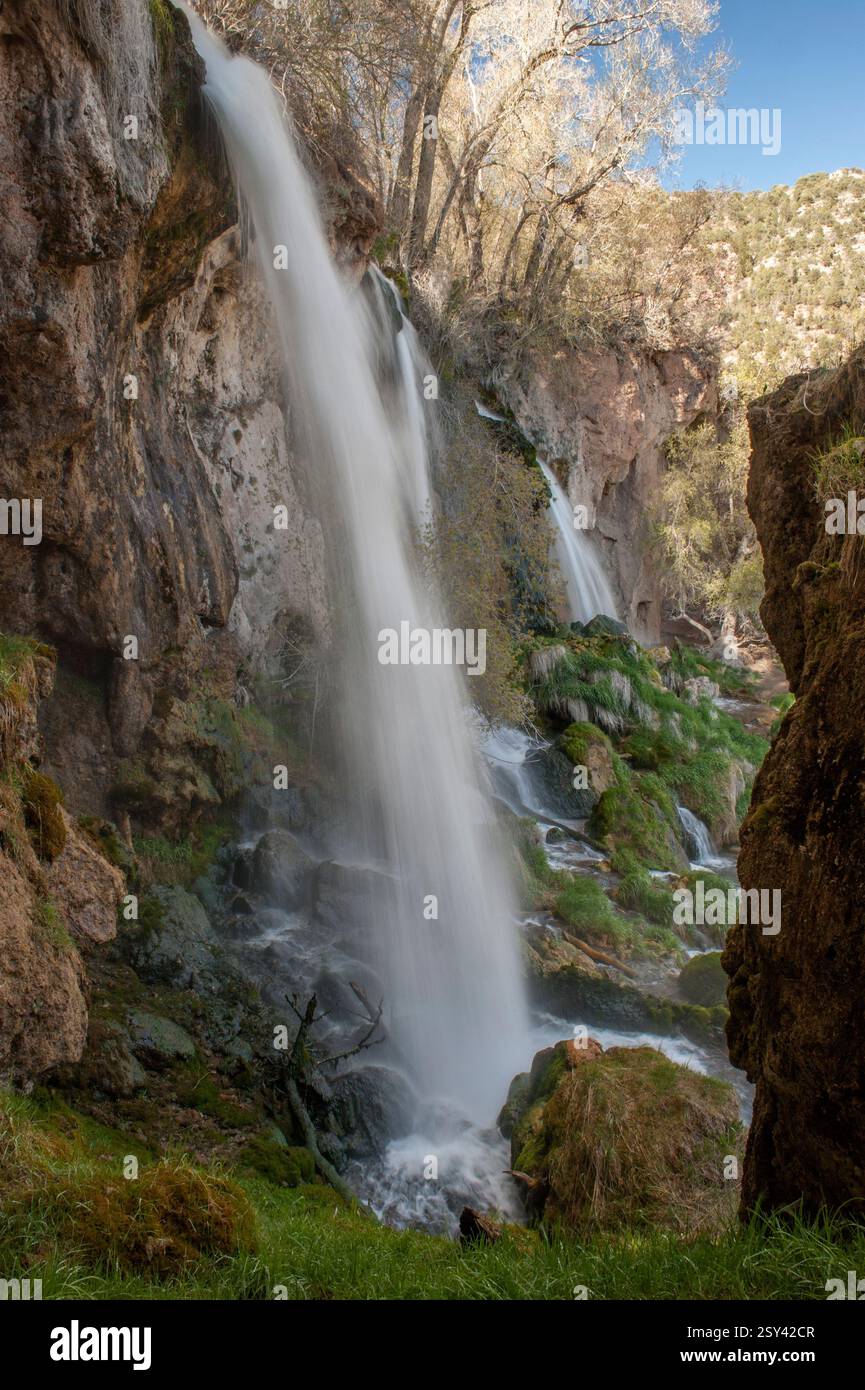 Rifle Falls, in the state park of the same name, near Rifle, Colorado ...