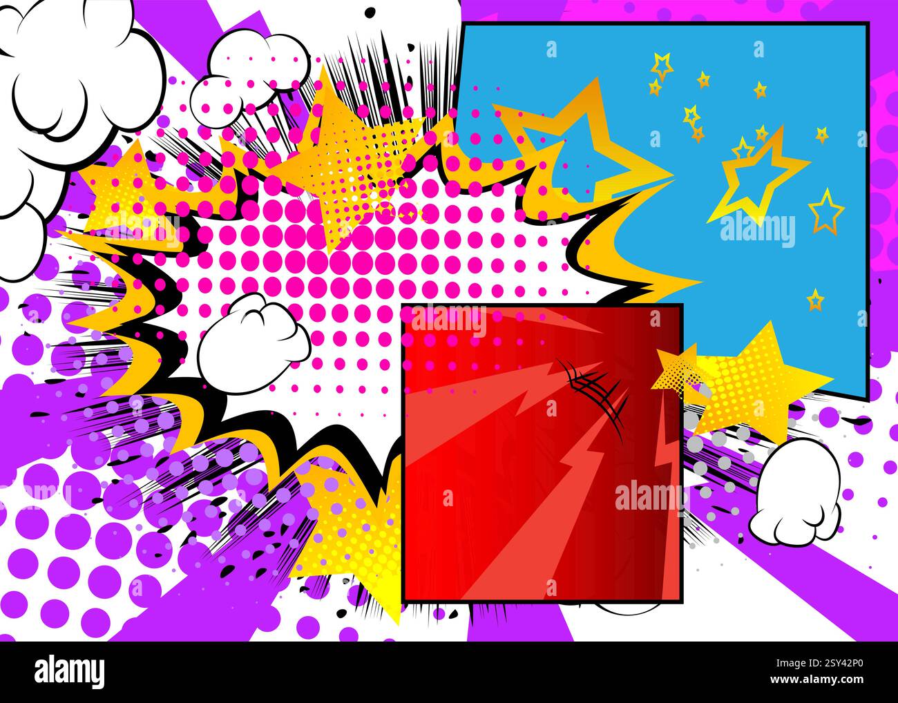 Cartoon background, comic book backdrop. Retro vector comics pop art ...