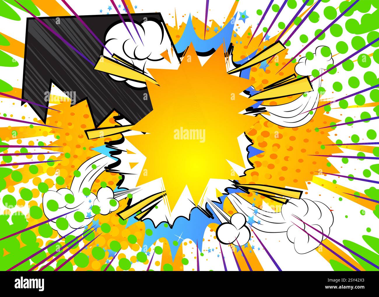 Cartoon background, comic book backdrop. Retro vector comics pop art ...