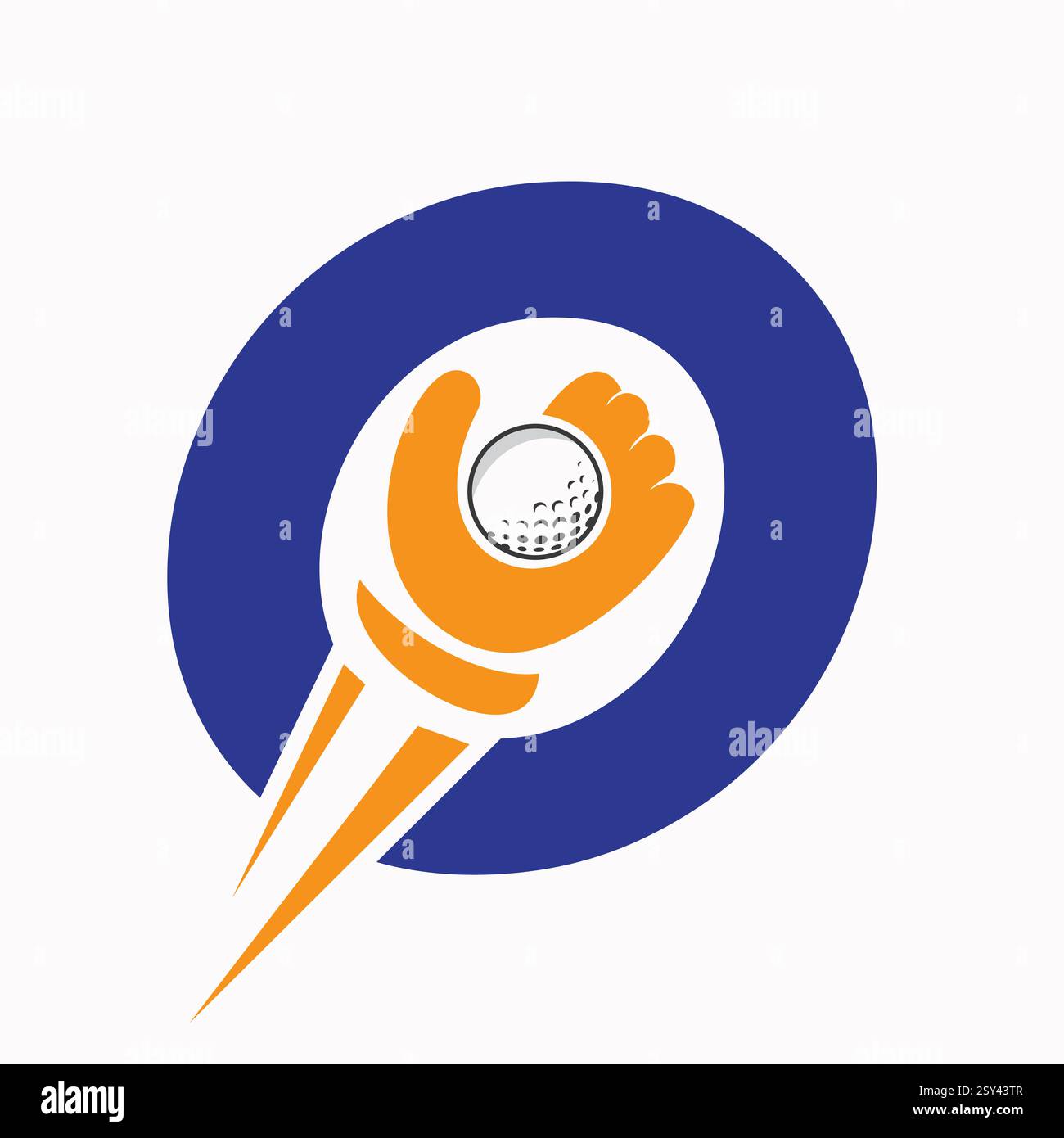 Initial Golf Logo On Letter O Concept With Hand And Golf Ball Symbol ...