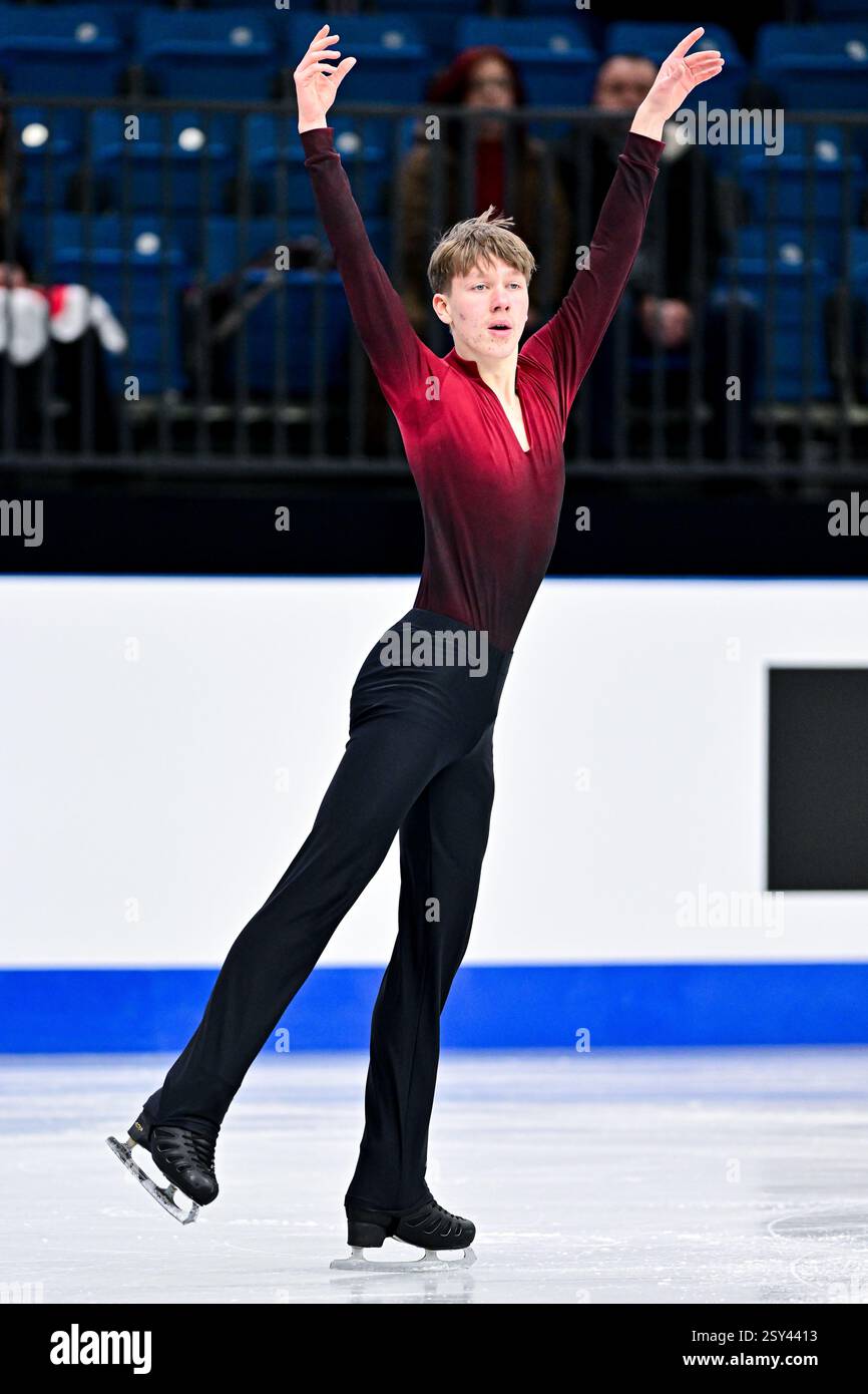 Genrikh GARTUNG (GER), during Junior Men Short Program, at the ISU World Junior Figure Skating ...