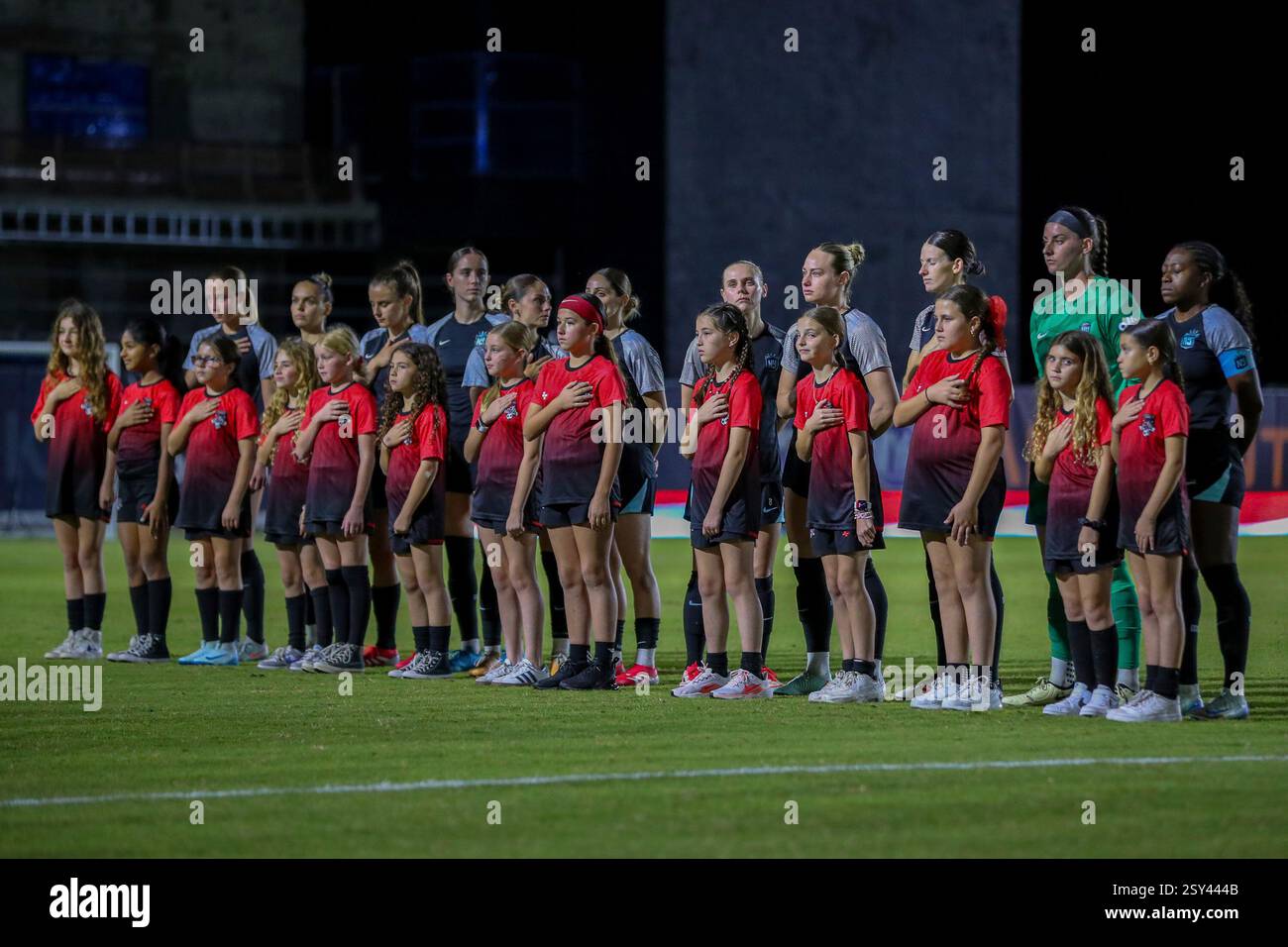 DAVIE, FL - FEBRUARY 26: Gotham City players lineup for the National ...