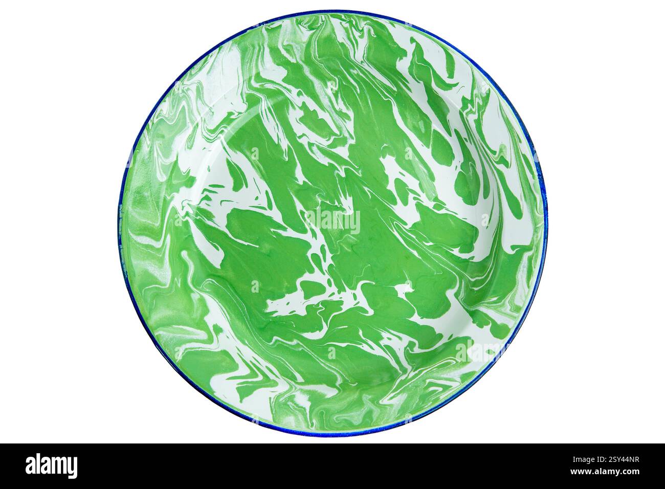 An old indonesian plate with green stripes on a white background Stock ...
