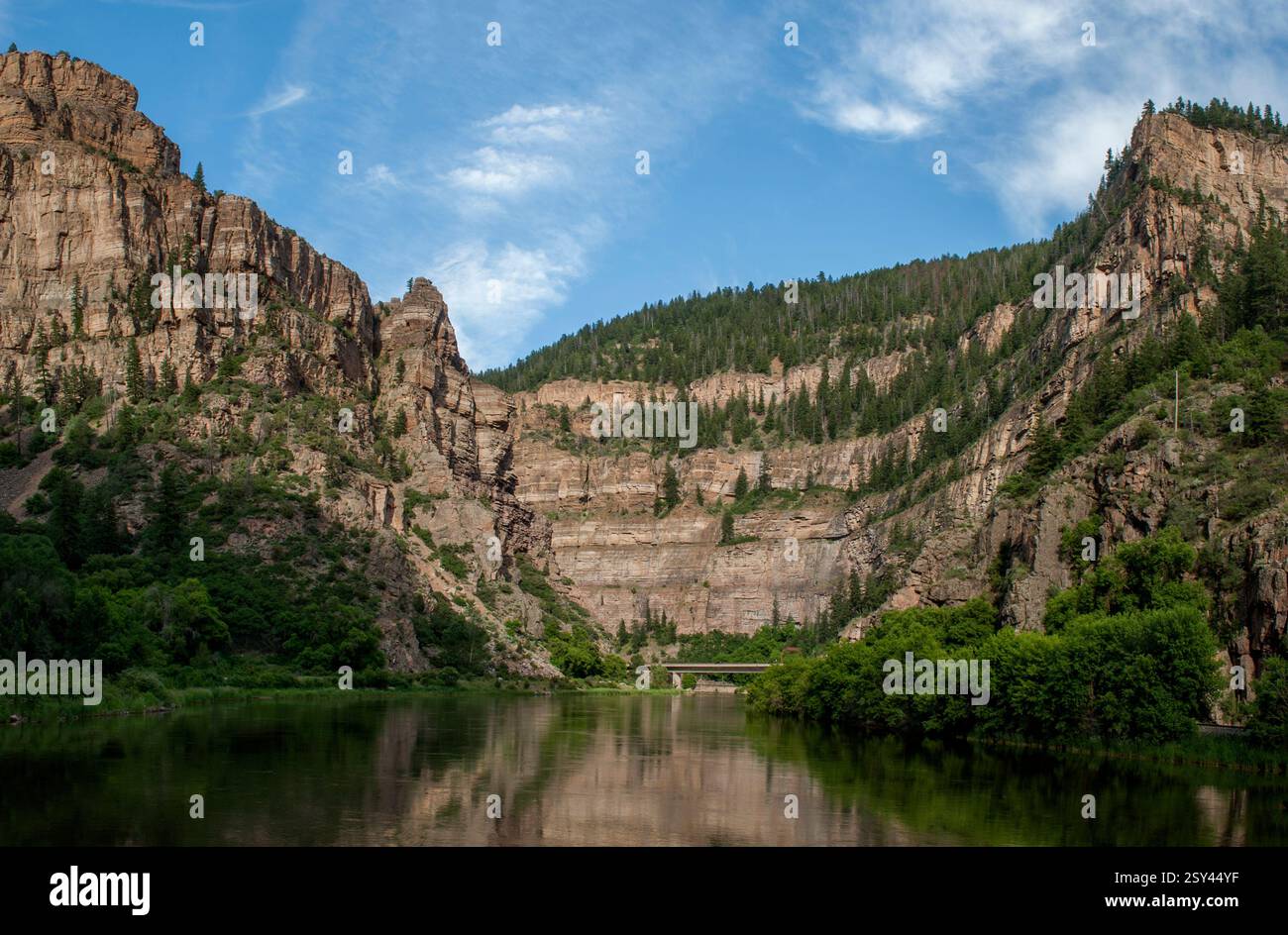 Glenwood Canyon, where the Colorado River has cut through the Rocky ...