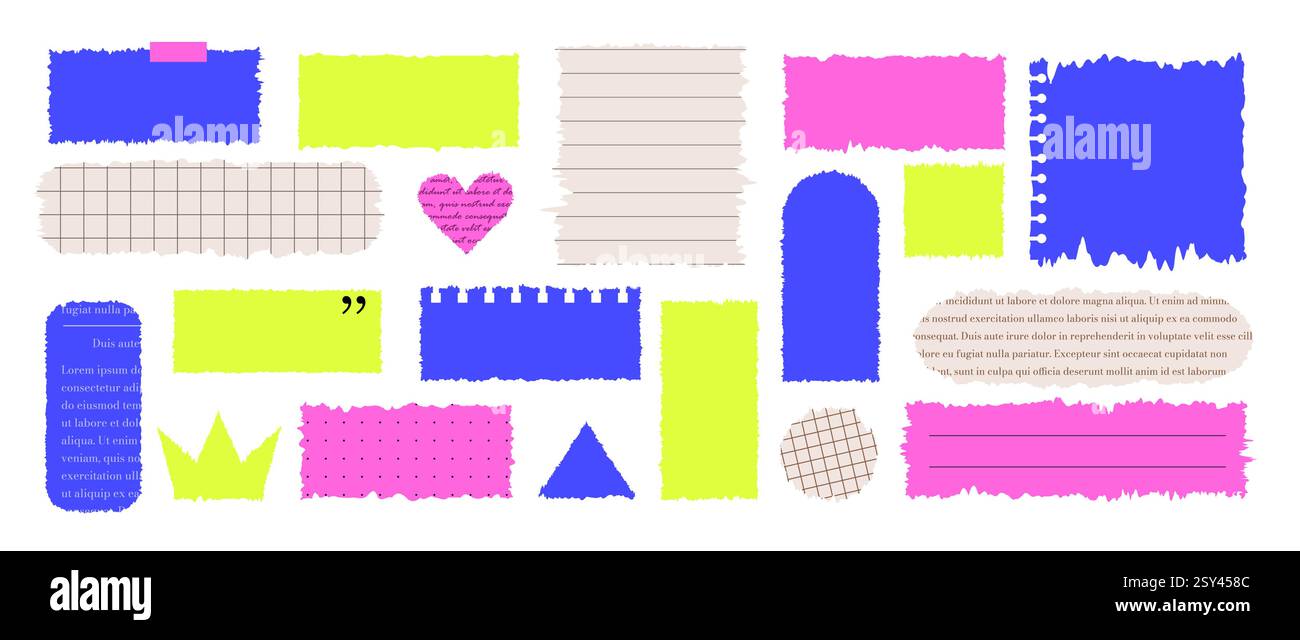 Set of Jagged Rectangle shapes. Tattered frame or text box with jagged ...