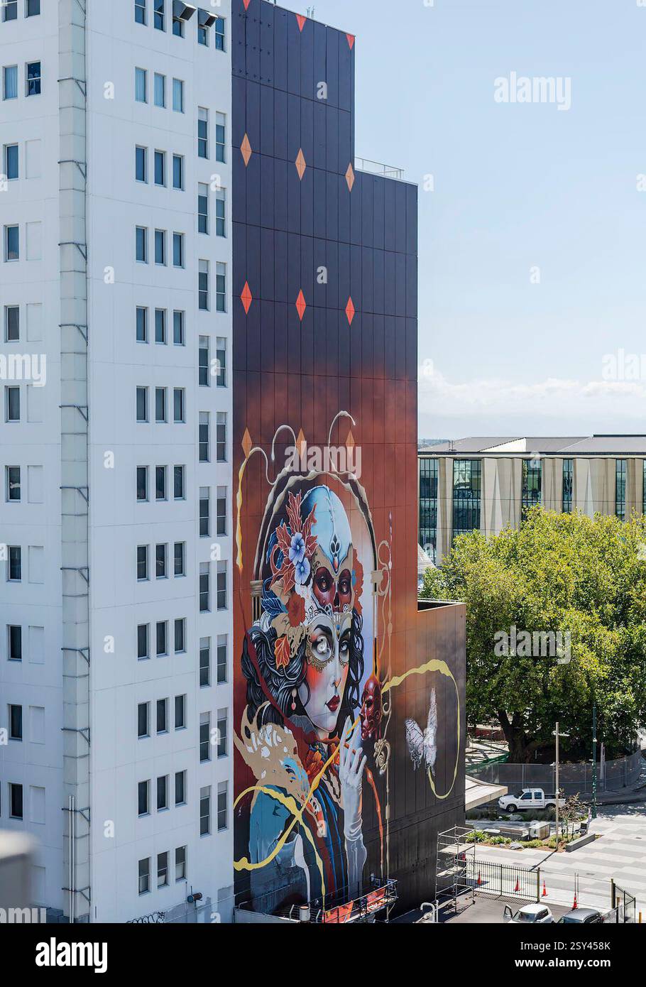Christchurch, New Zealand. 27th Feb, 2025. An 11-story mural by artist ...