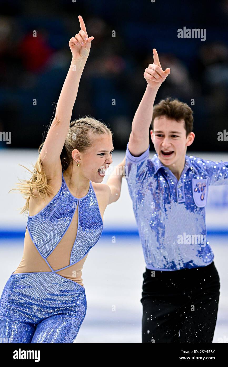 Mimi MARLER DAVIES & Joseph BLACK (GBR), during Junior Ice Dance Rhythm Dance, at the ISU World ...