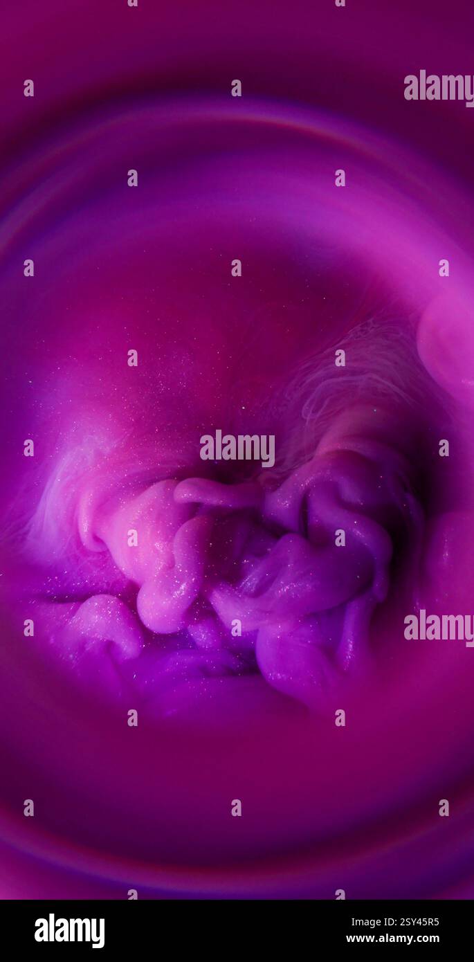 Glitter flow. Paint explosion. Haze pink purple shimmering wave swirl ...