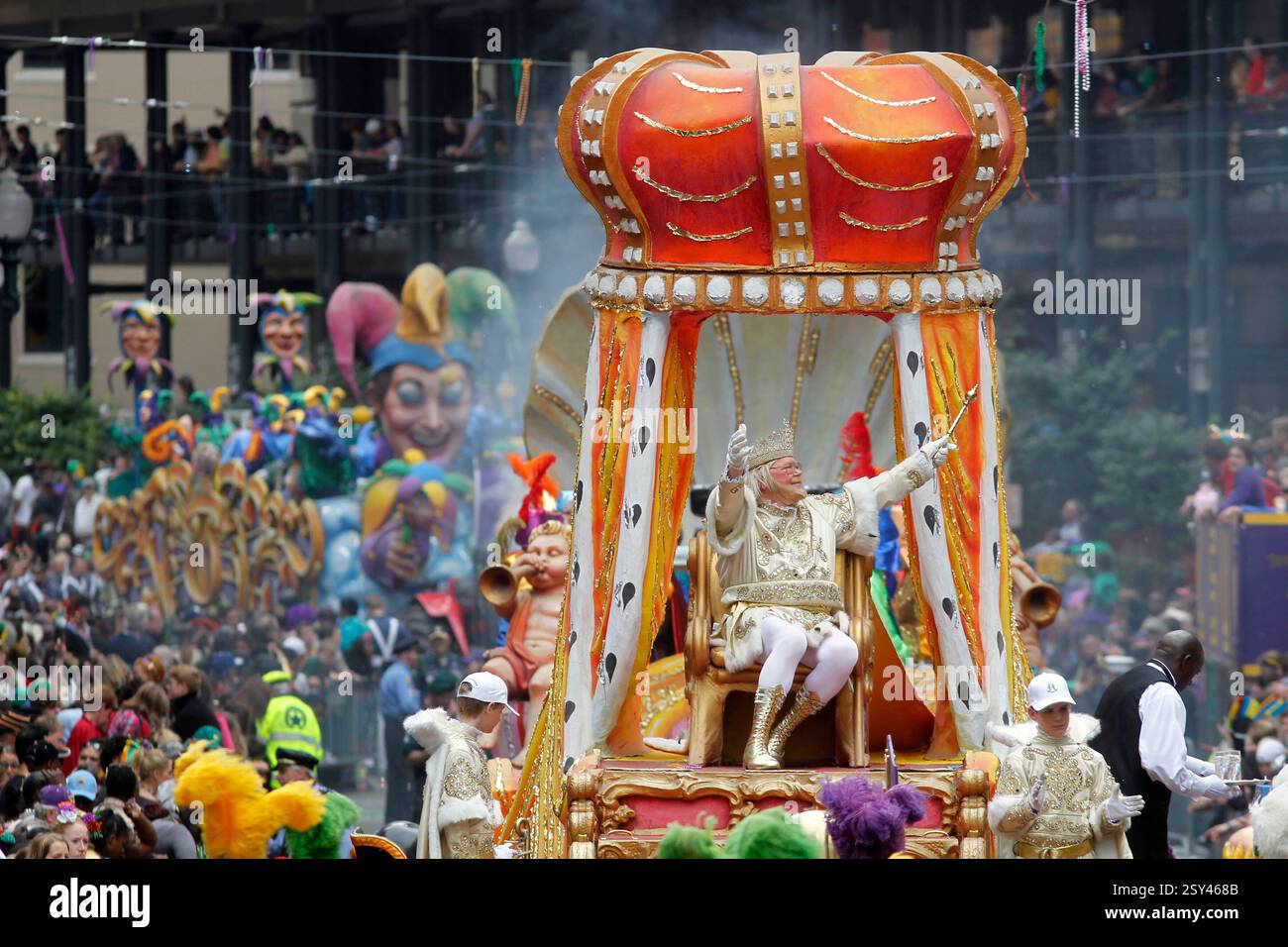 FILE - Rex, the King of Carnival, rides in the Krewe of Rex as he ...