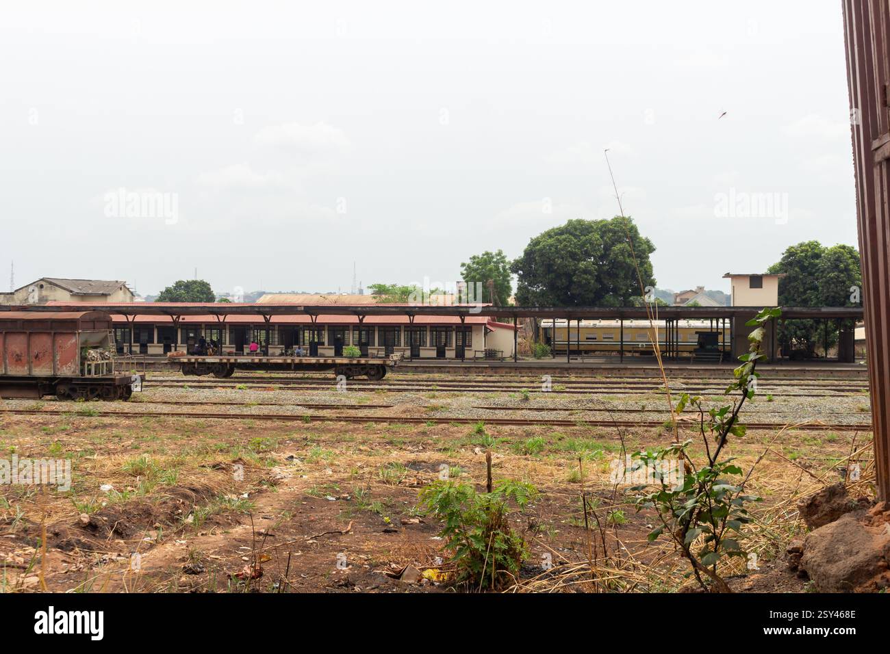 Nigerian Railway Corporation train yard in Enugu, Nigeria, showing ...