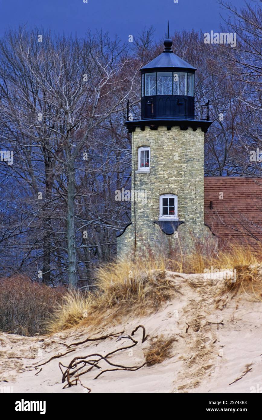 White River Lighthouse and passing storm front, White River Light ...